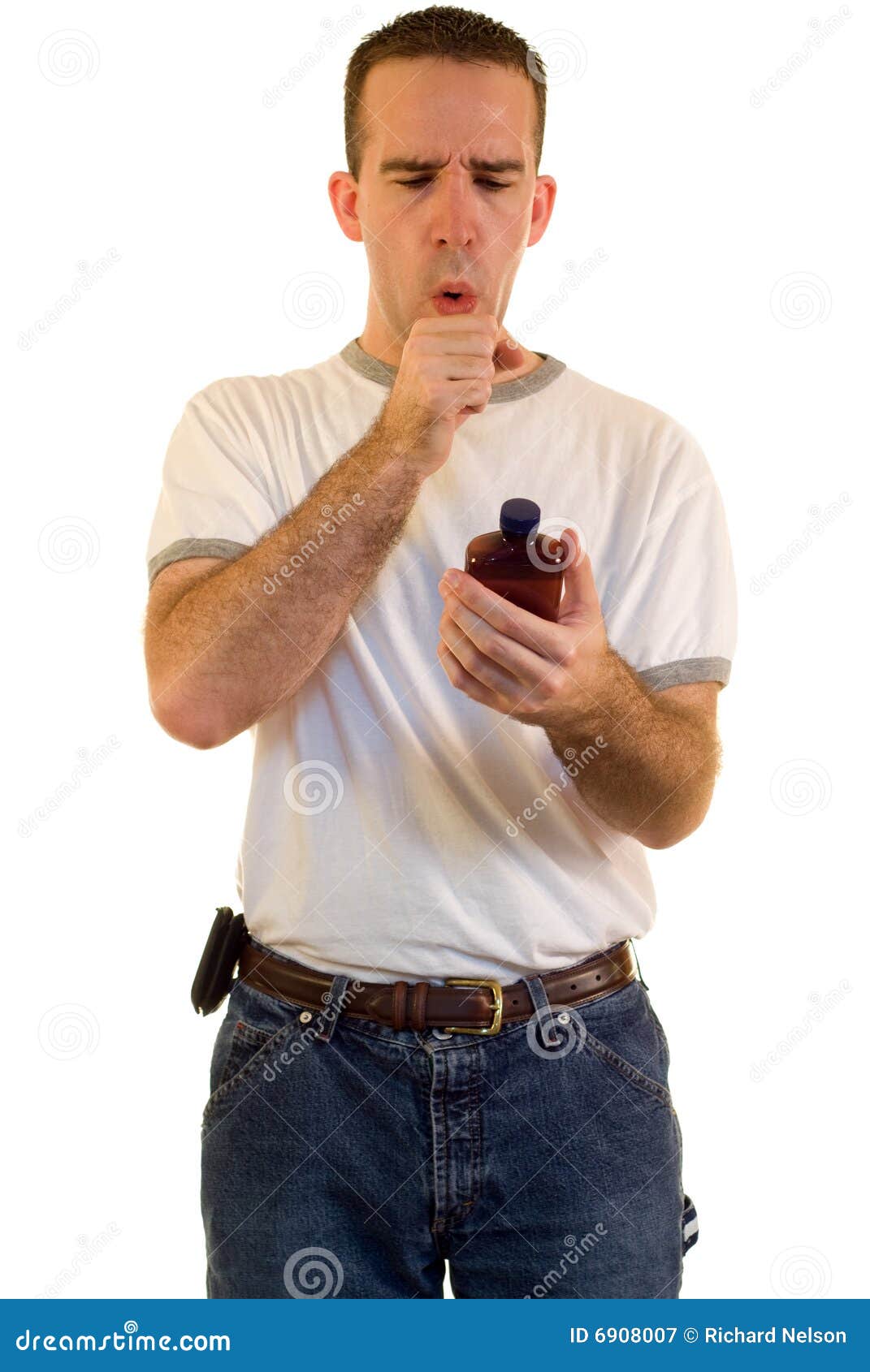 Sjuk man fotografering för bildbyråer. Bild av farmaceutiskt - 6908007