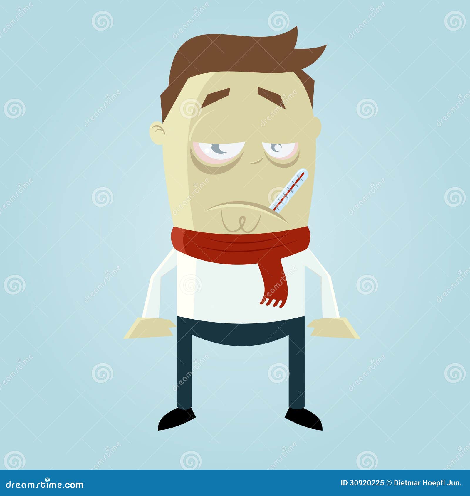 Sjuk tecknad filmman vektor illustrationer. Illustration av motiv ...