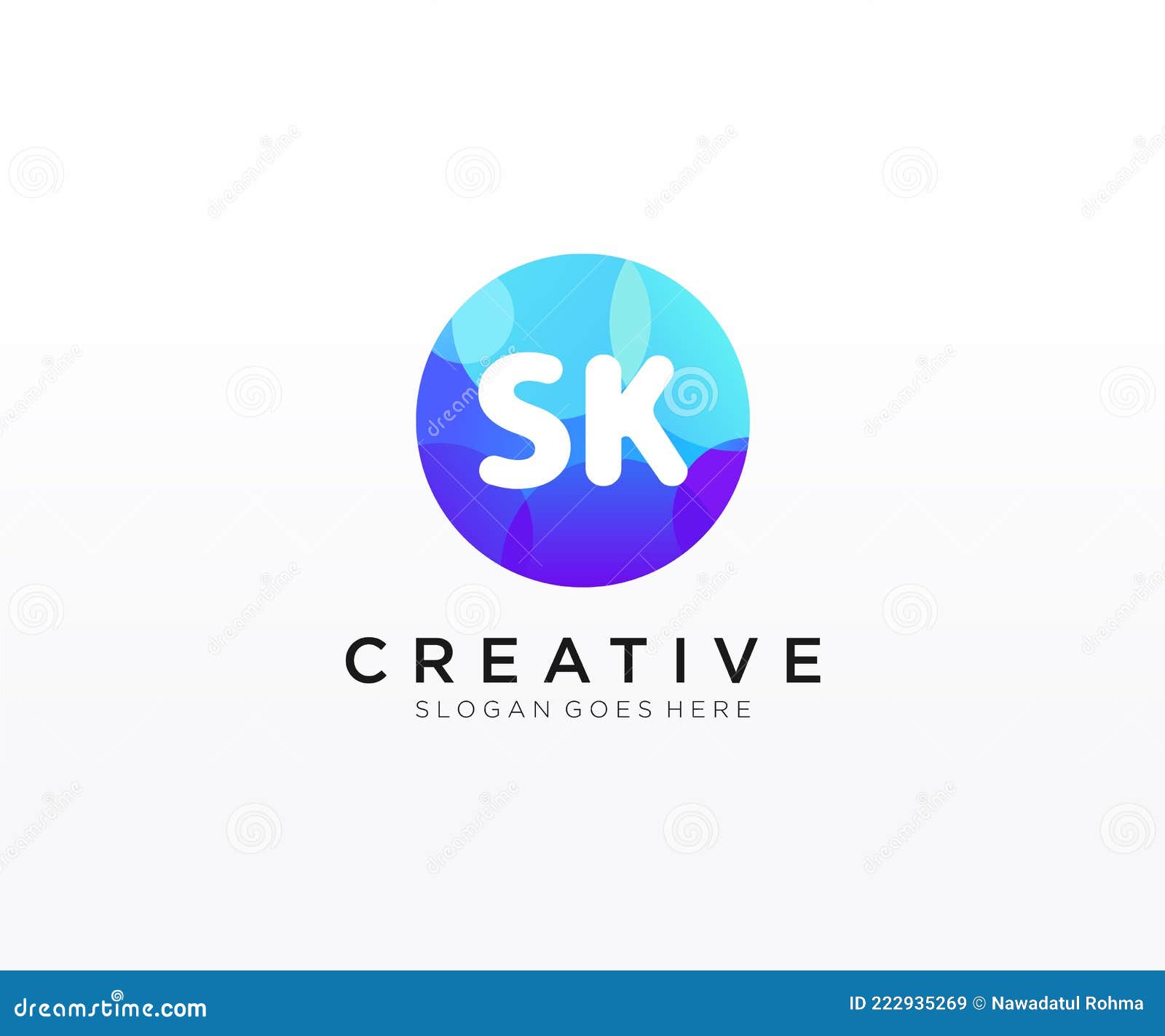 SK Initial Logo with Colorful Circle Template Vector Stock Vector ...