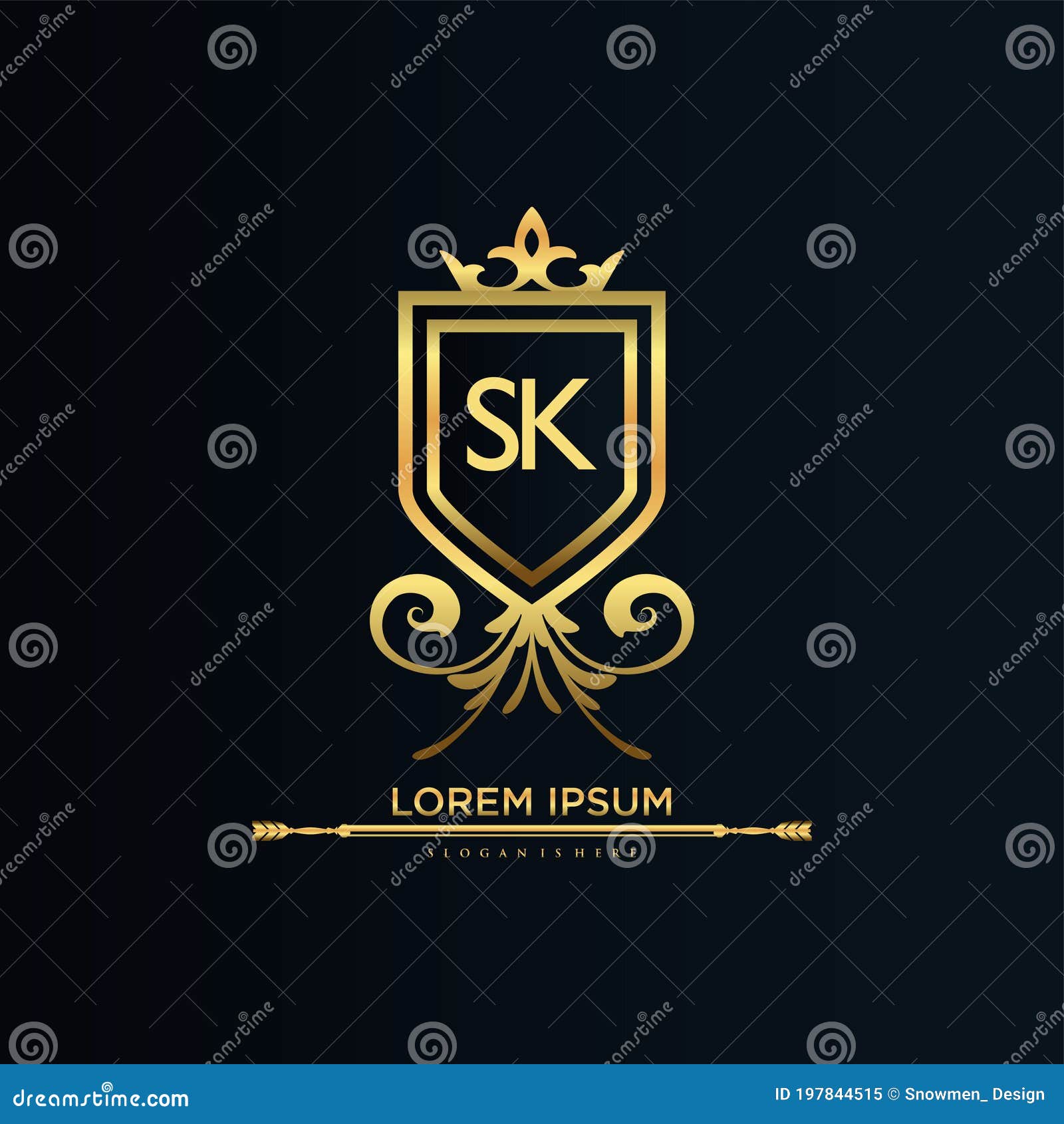 SK Letter Initial with Royal Template.elegant with Crown Logo Vector ...
