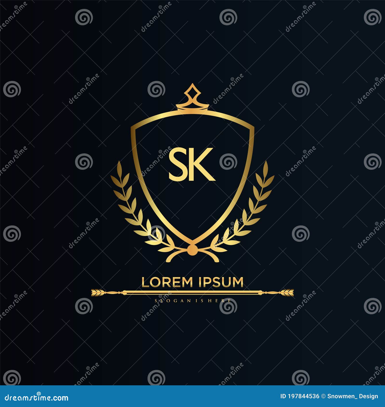 SK Letter Initial with Royal Template.elegant with Crown Logo Vector ...