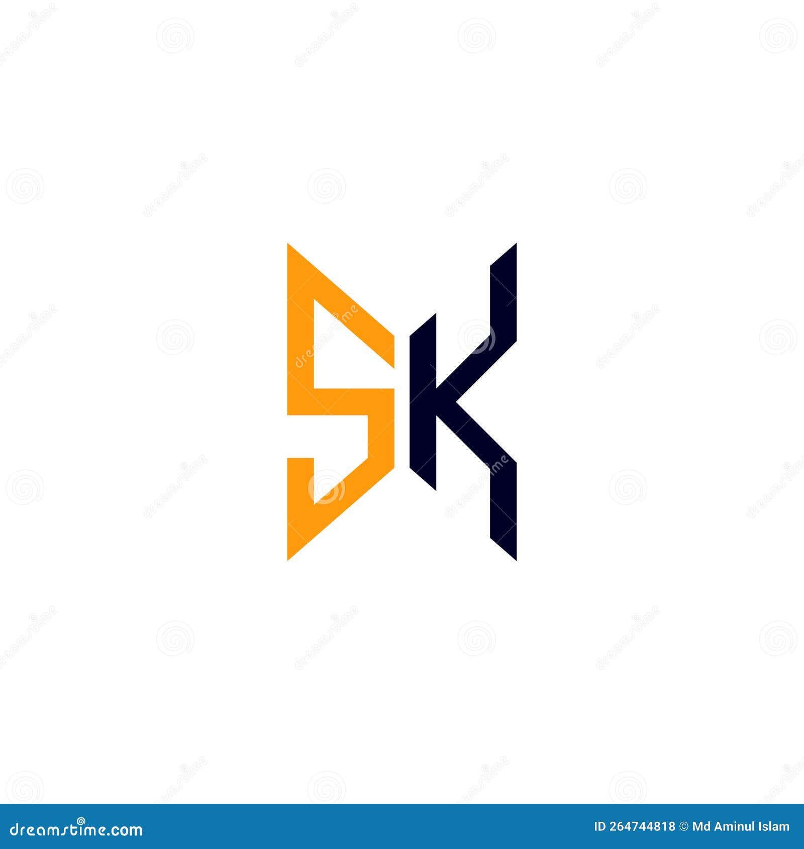 SK Letter Logo Creative Design with Vector Graphic, Stock Vector ...