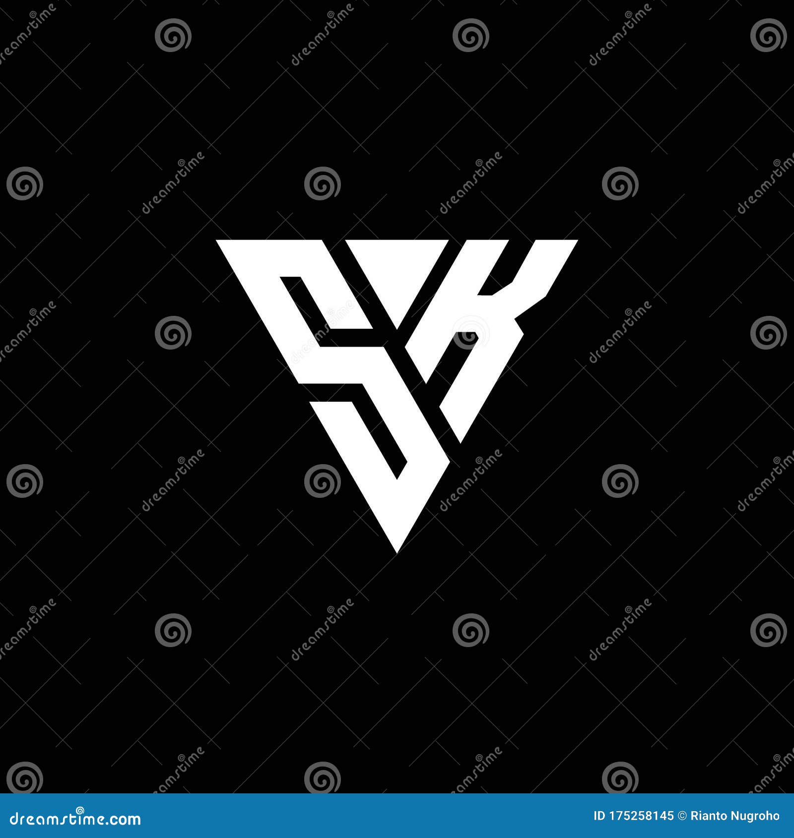 SK Logo Letter Monogram with Triangle Shape Design Template Stock ...