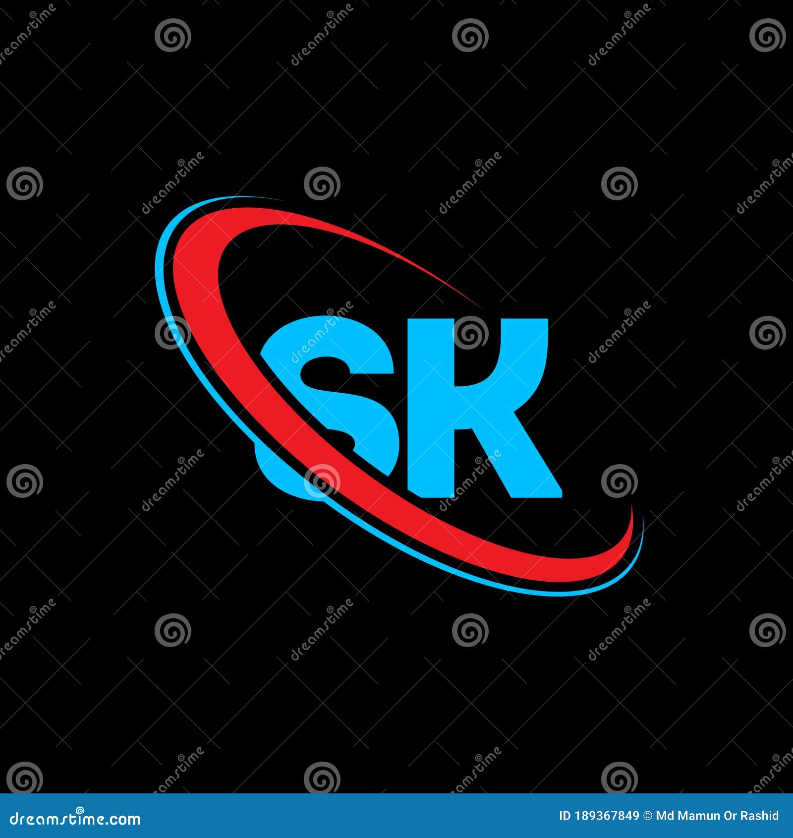 SK S K Letter Logo Design. Initial Letter SK Linked Circle Uppercase ...