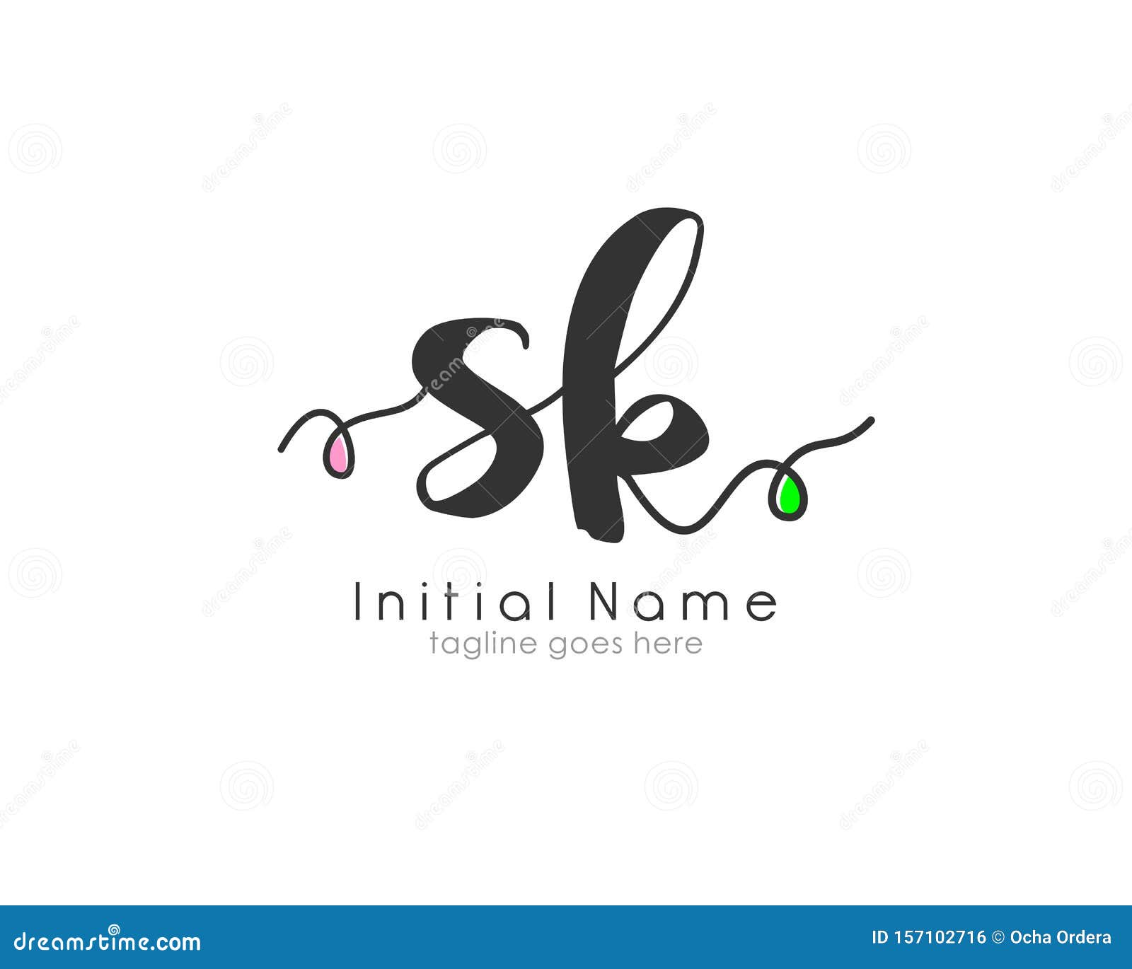 SK Signature Initial Logo Template Vector. Initial Signature Logo ...