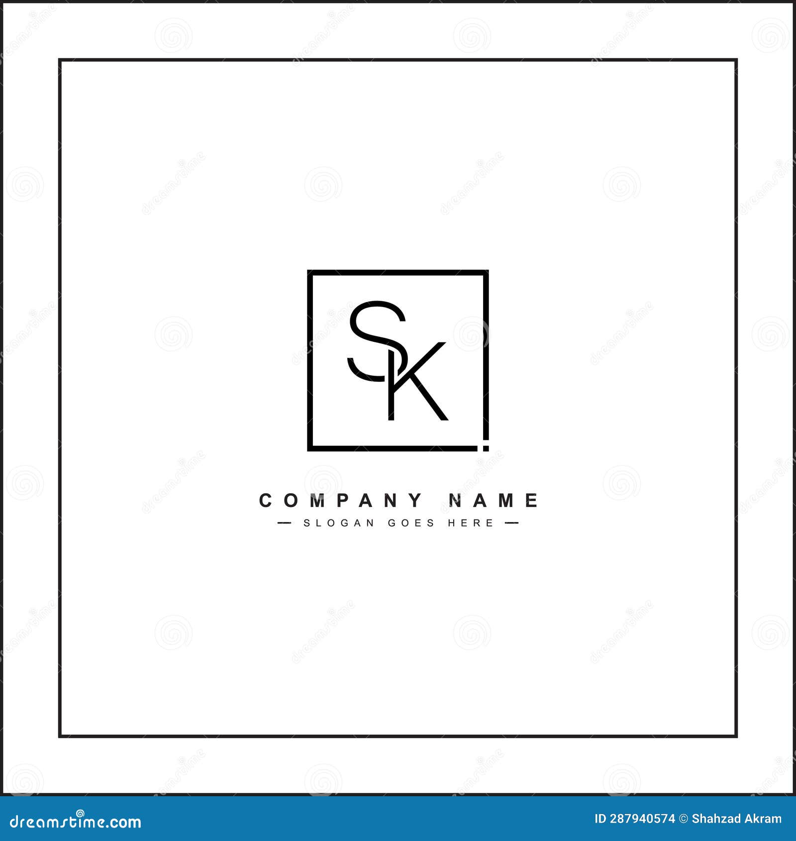 SK Vector Logo Template - Simple Icon for Initial Letter S and K ...