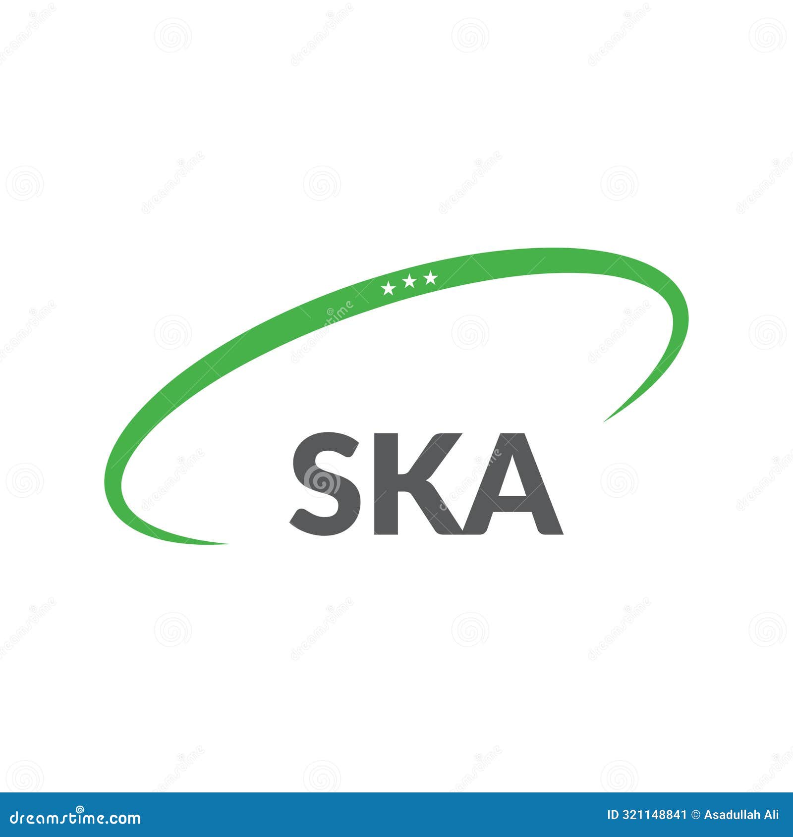 SKA Letter Logo Design on White Background. Creative Modern SKA Letter ...