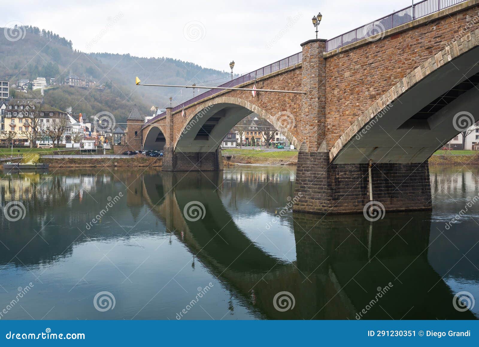 Skagerrak Bridge and Moselle River - Cochem, Germany Stock Image ...