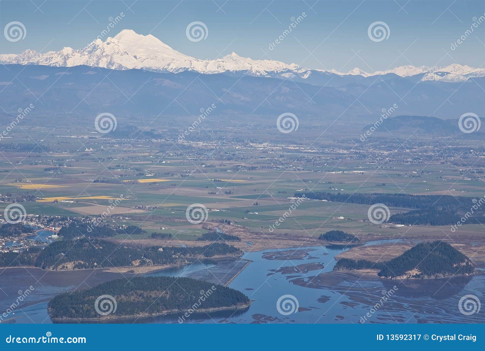 Skagit Valley Aerial View stock image. Image of state - 13592317