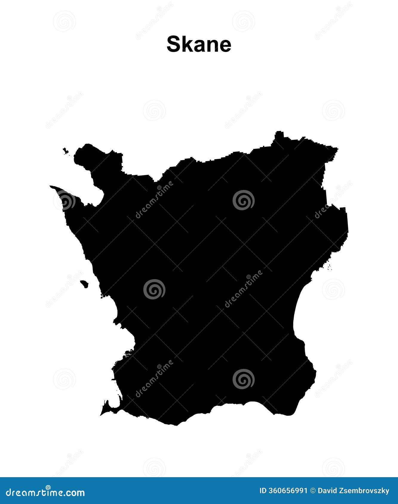 Skane outline map stock illustration. Illustration of tourism - 360656991