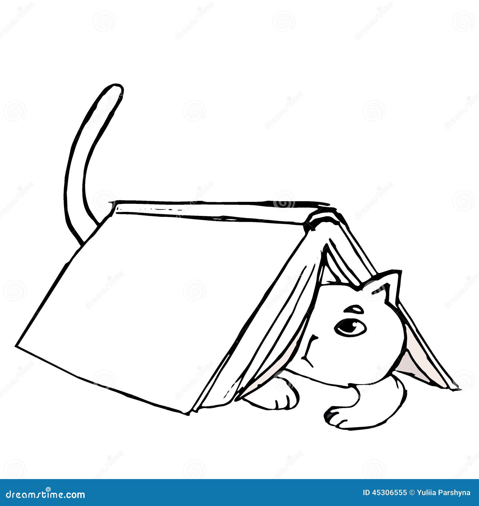 Skared cat around old book stock vector. Illustration of objects - 45306555