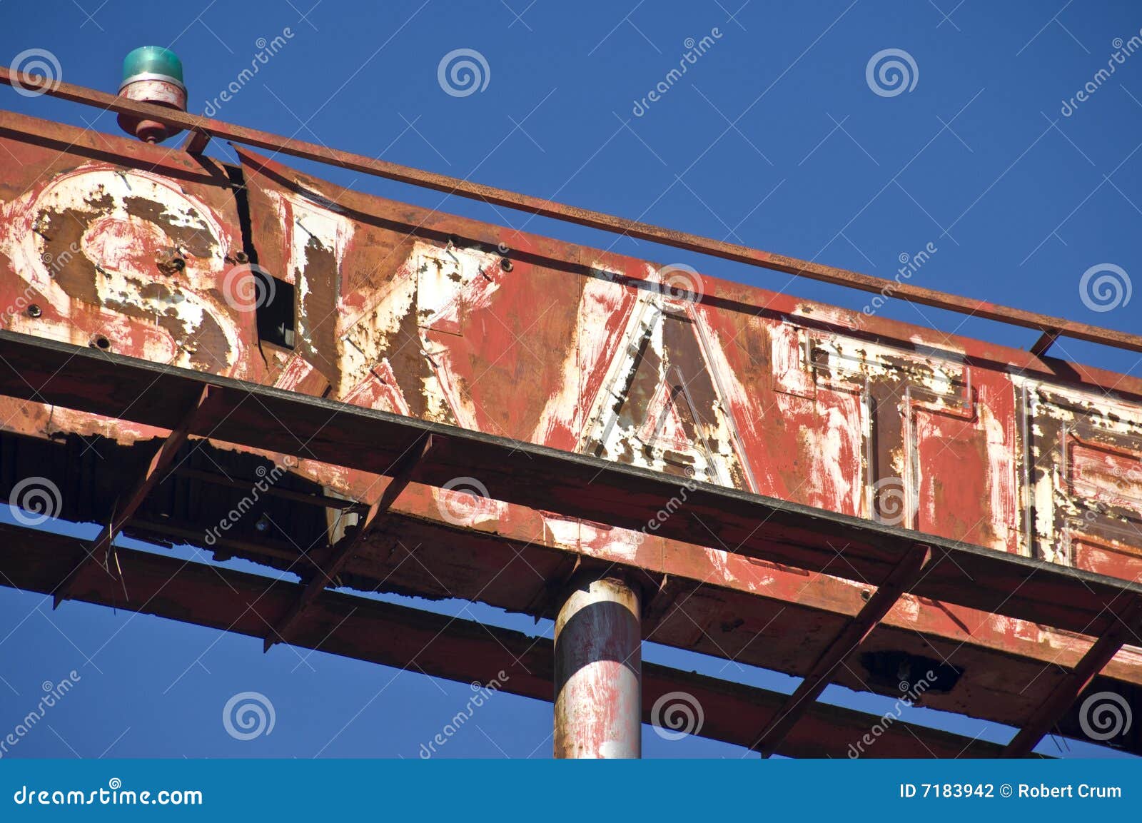 Skate stock photo. Image of rustic, decrepit, blue, sign - 7183942