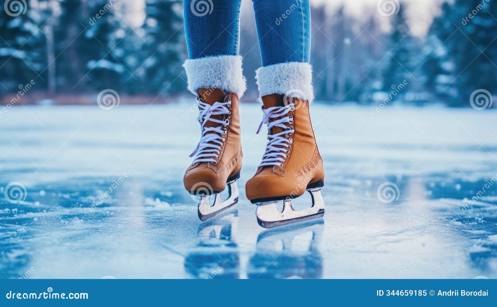 Skate Blades Sharpness Highlighted by Bright Ice Reflection. Stock ...