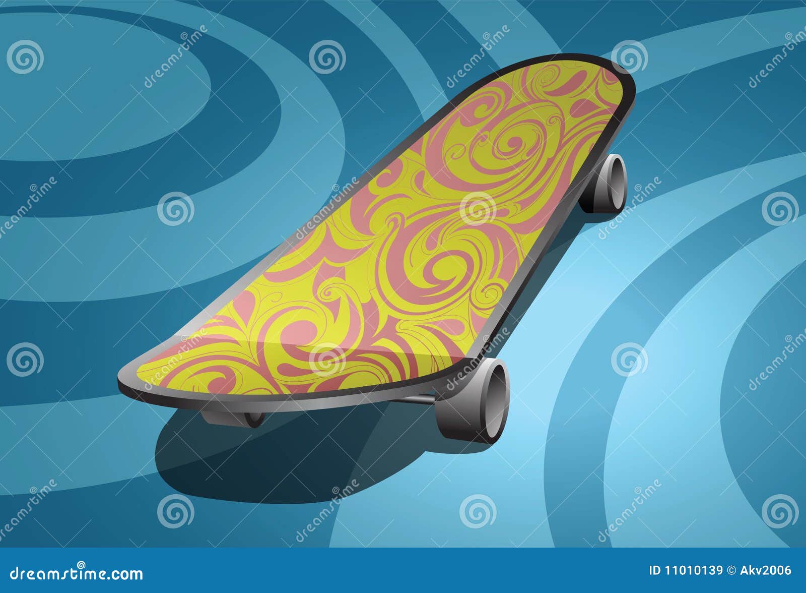 Skate board illustration stock vector. Illustration of style - 11010139