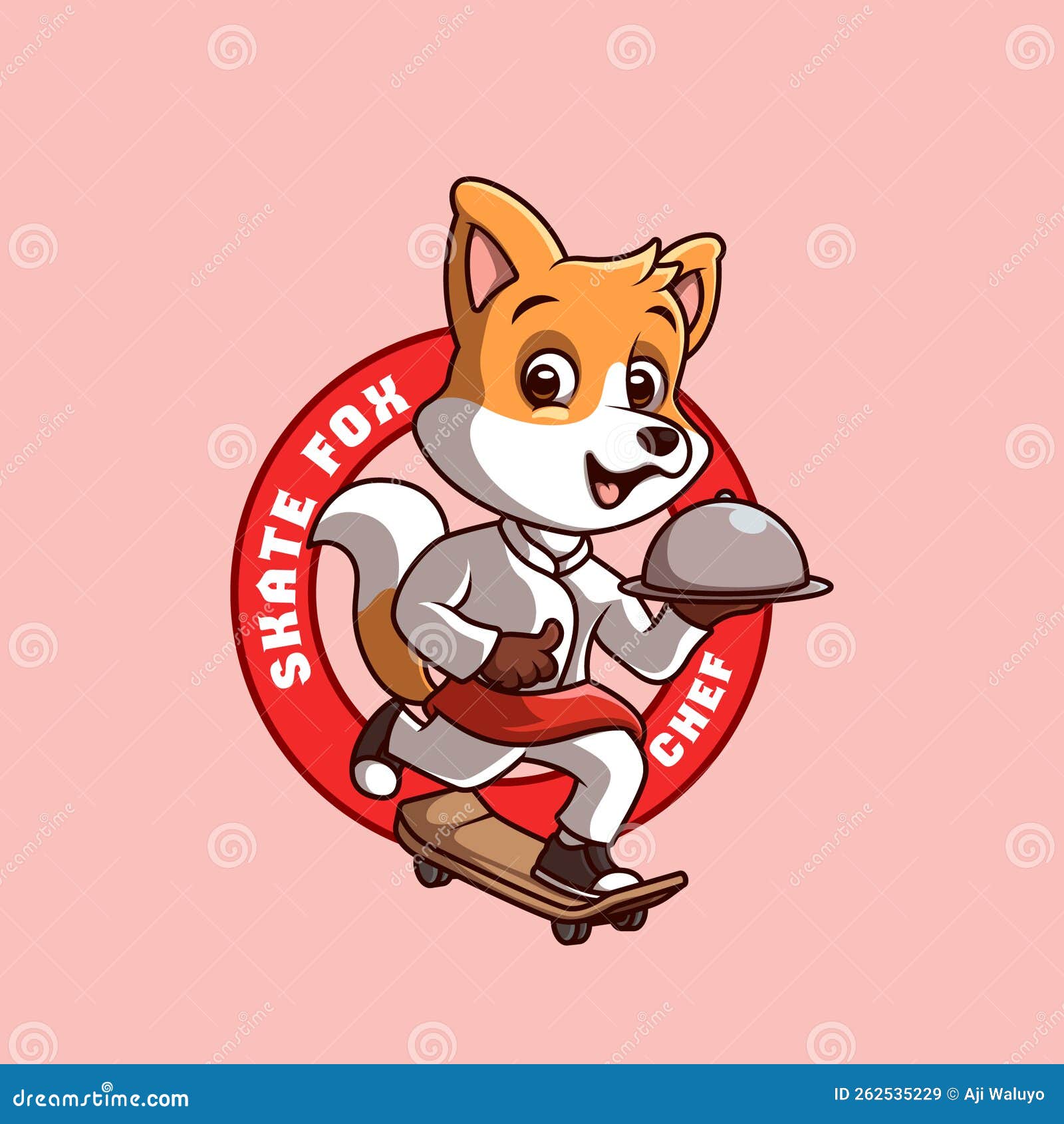 Skate Fox Chef Cute Cartoon Character Logo Stock Illustration ...