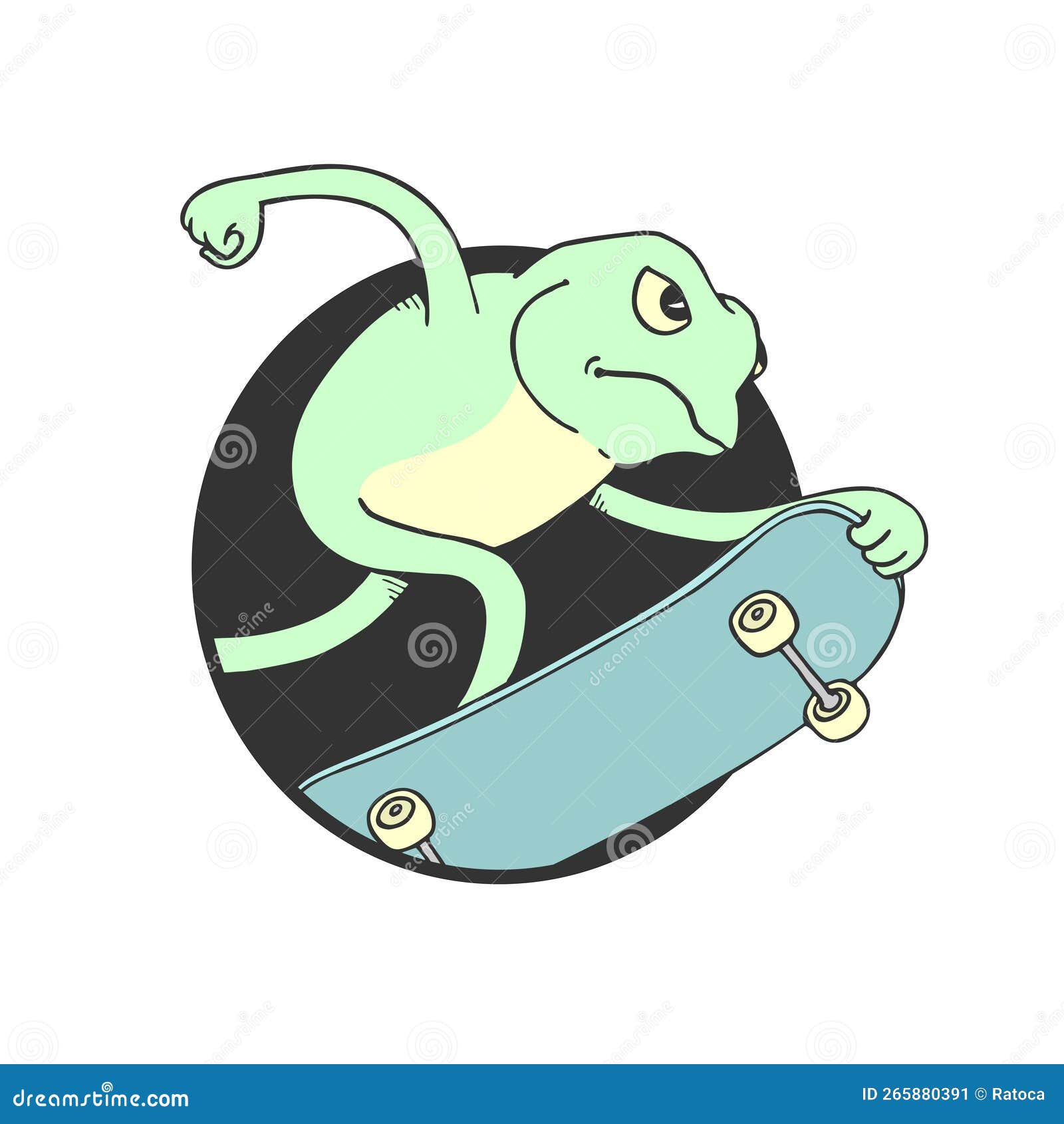 Skate frog draw stock vector. Illustration of board - 265880391