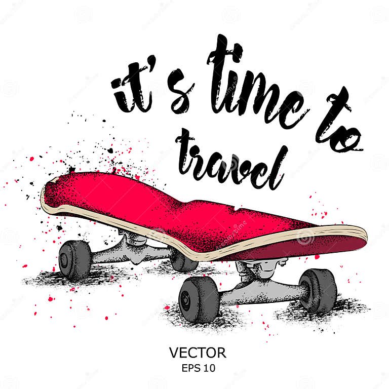 Skate and Grunge Texture Background. Vector Illustration. Stock Vector ...