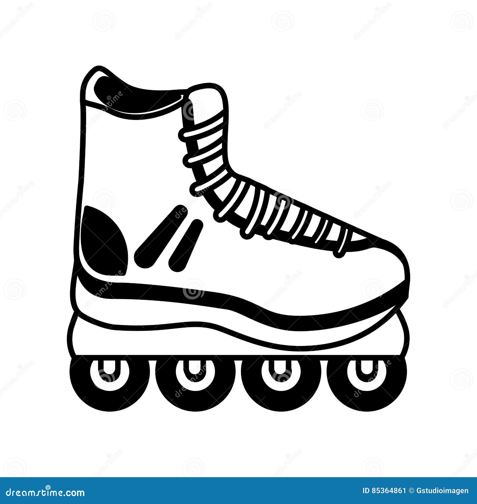Skate line isolated icon stock vector. Illustration of flat - 85364861