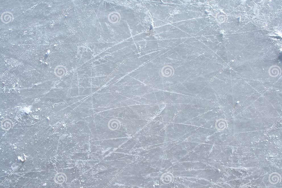 Skate Marks on the Surface of an Outdoor Ice Rink Stock Image - Image ...