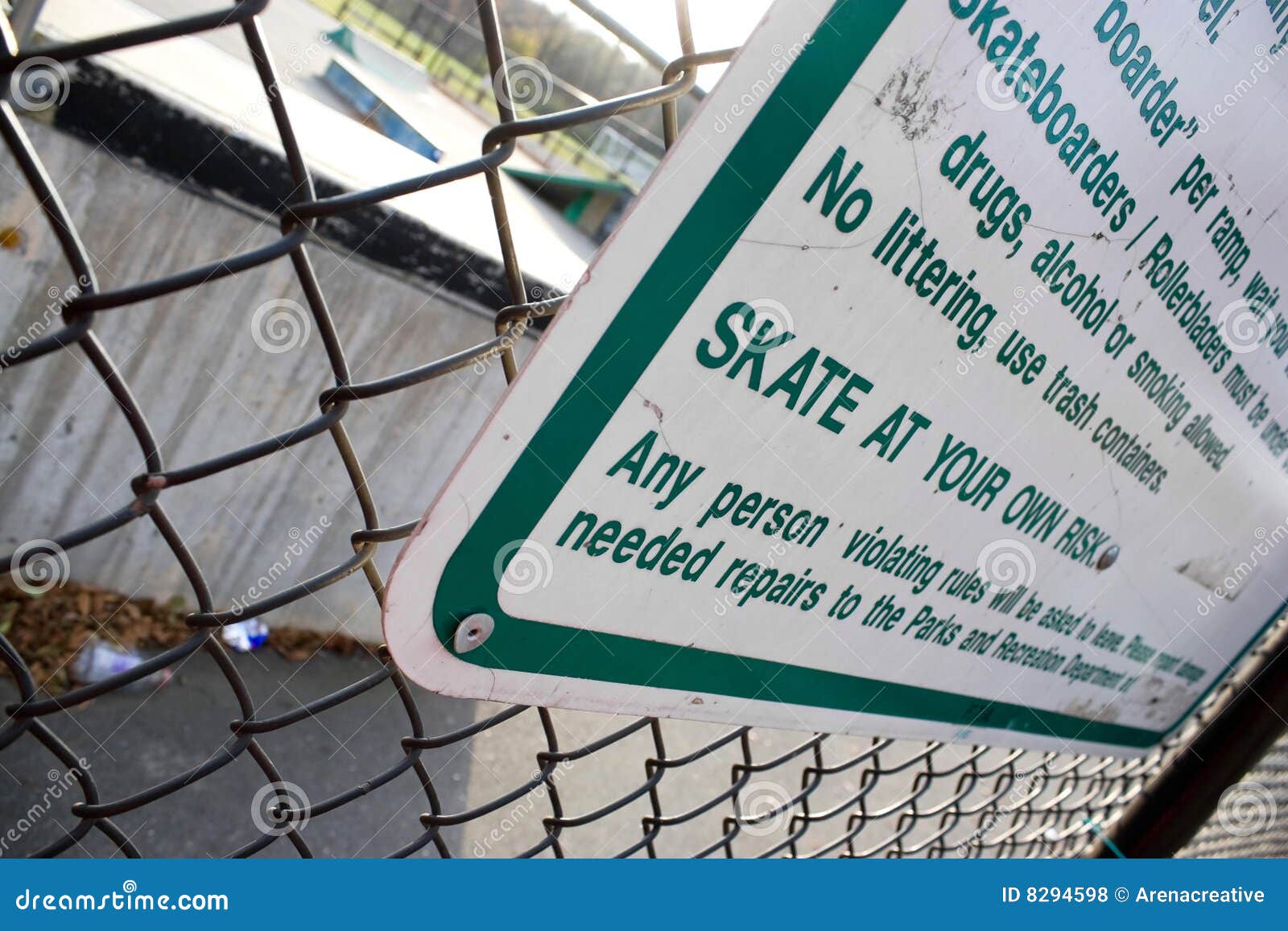 Skate Park Rules stock photo. Image of littering, public - 8294598