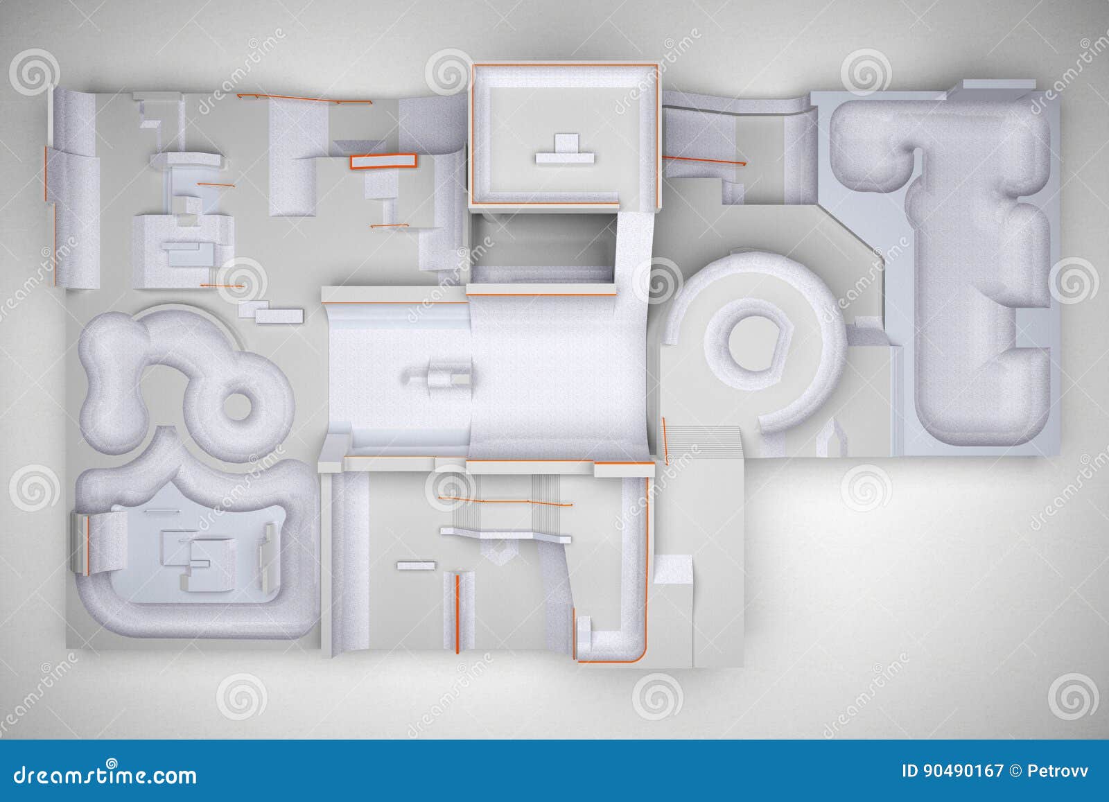 Skate Park Top View 3d Rendering Stock Illustration - Illustration of ...