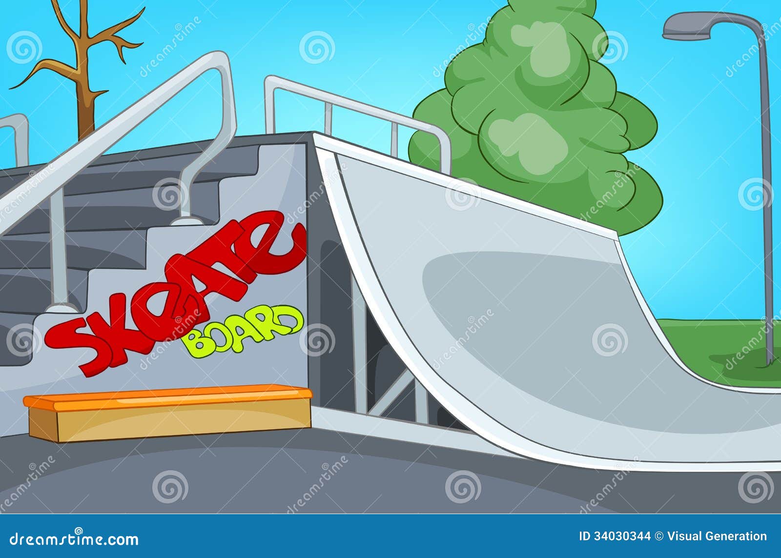 Skate Ramp stock vector. Illustration of park, sport - 34030344