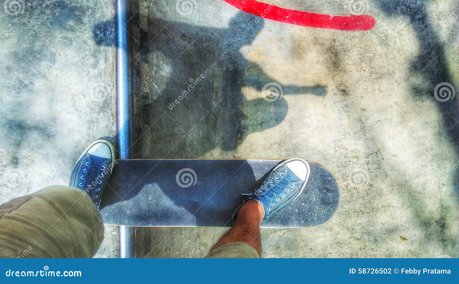 Skate Shadow stock photo. Image of shadow, converse, skatepark - 58726502