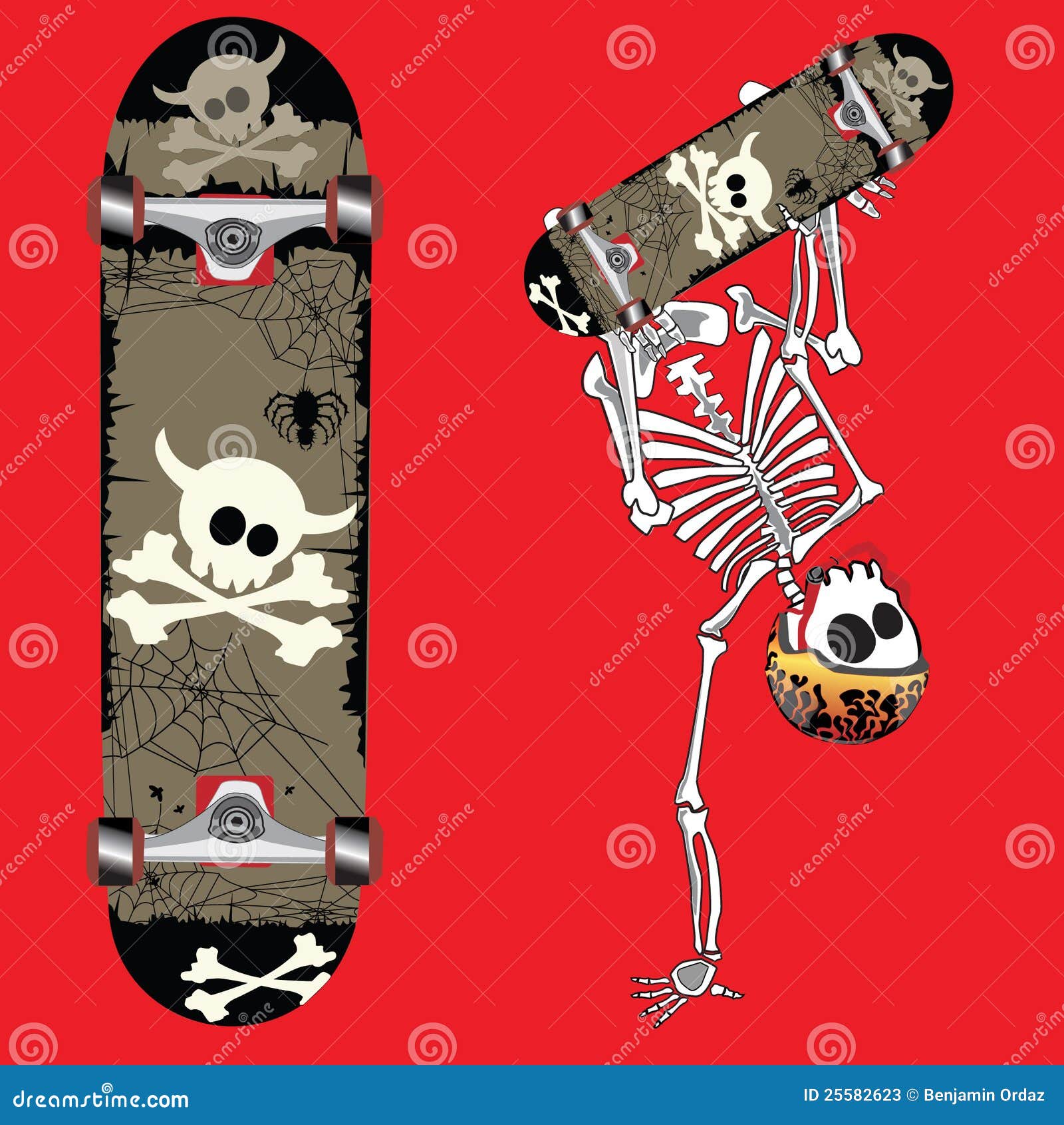 Skate skeleton invert stock illustration. Illustration of invert - 25582623