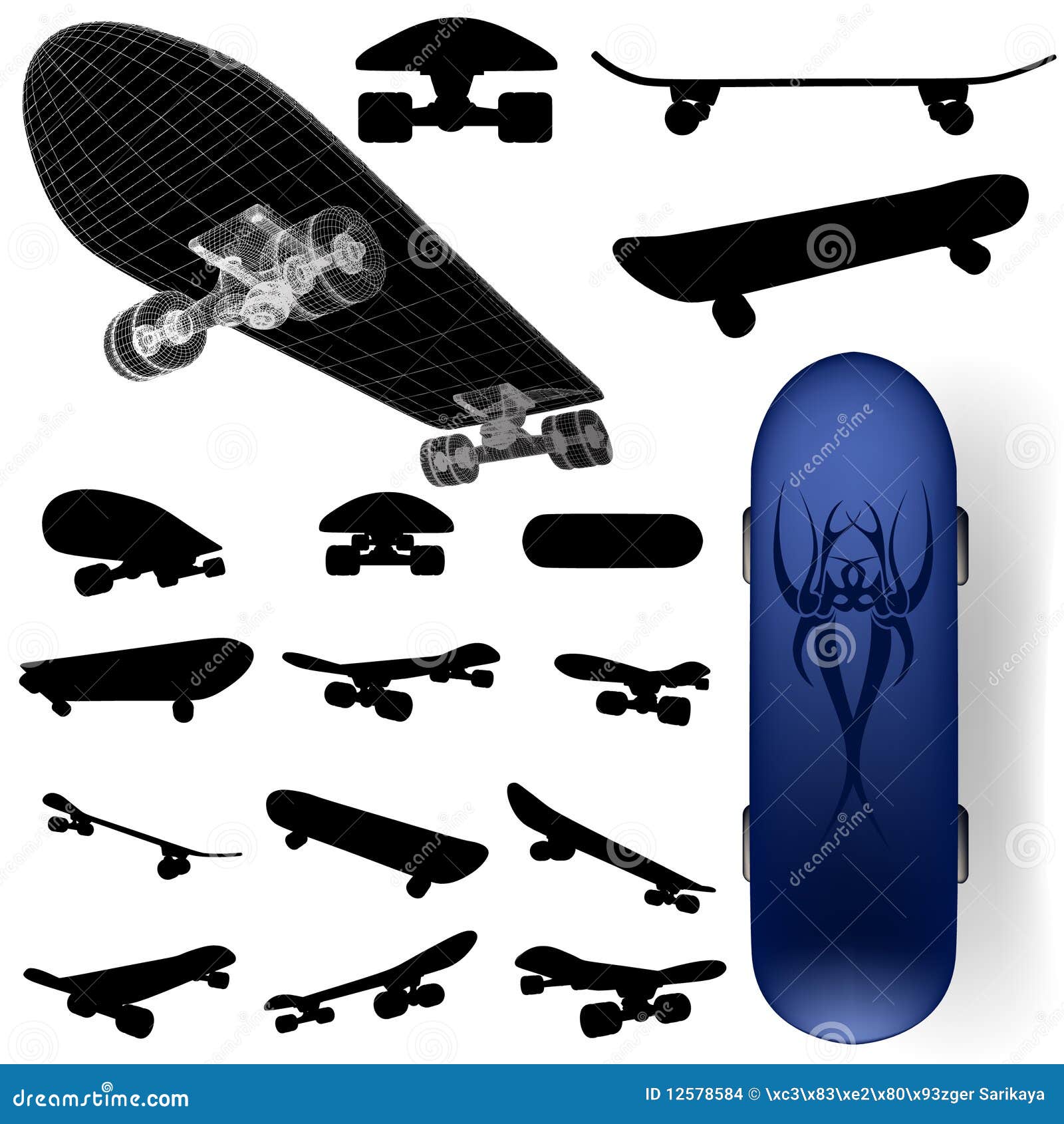 Skateboard stock vector. Illustration of youth, culture - 12578584