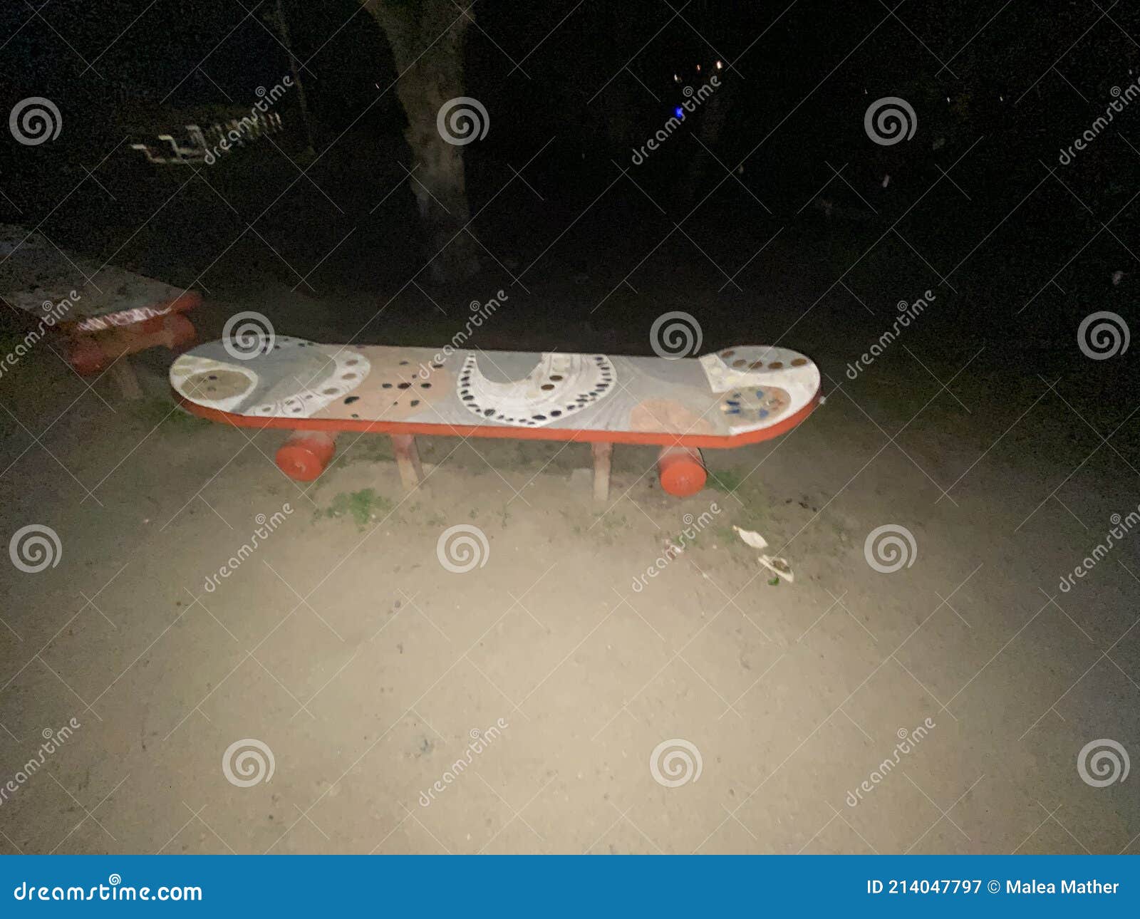 Skateboard Bench at a Skatepark Stock Image - Image of skatepark, park ...