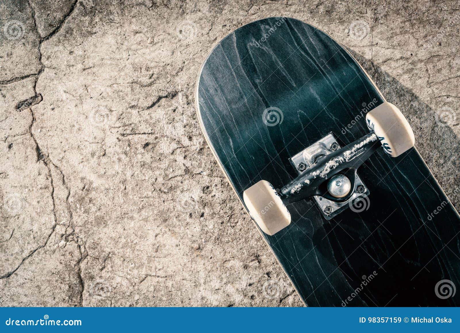 Skateboard on Concrete Floor in Skatepark Stock Image - Image of ...