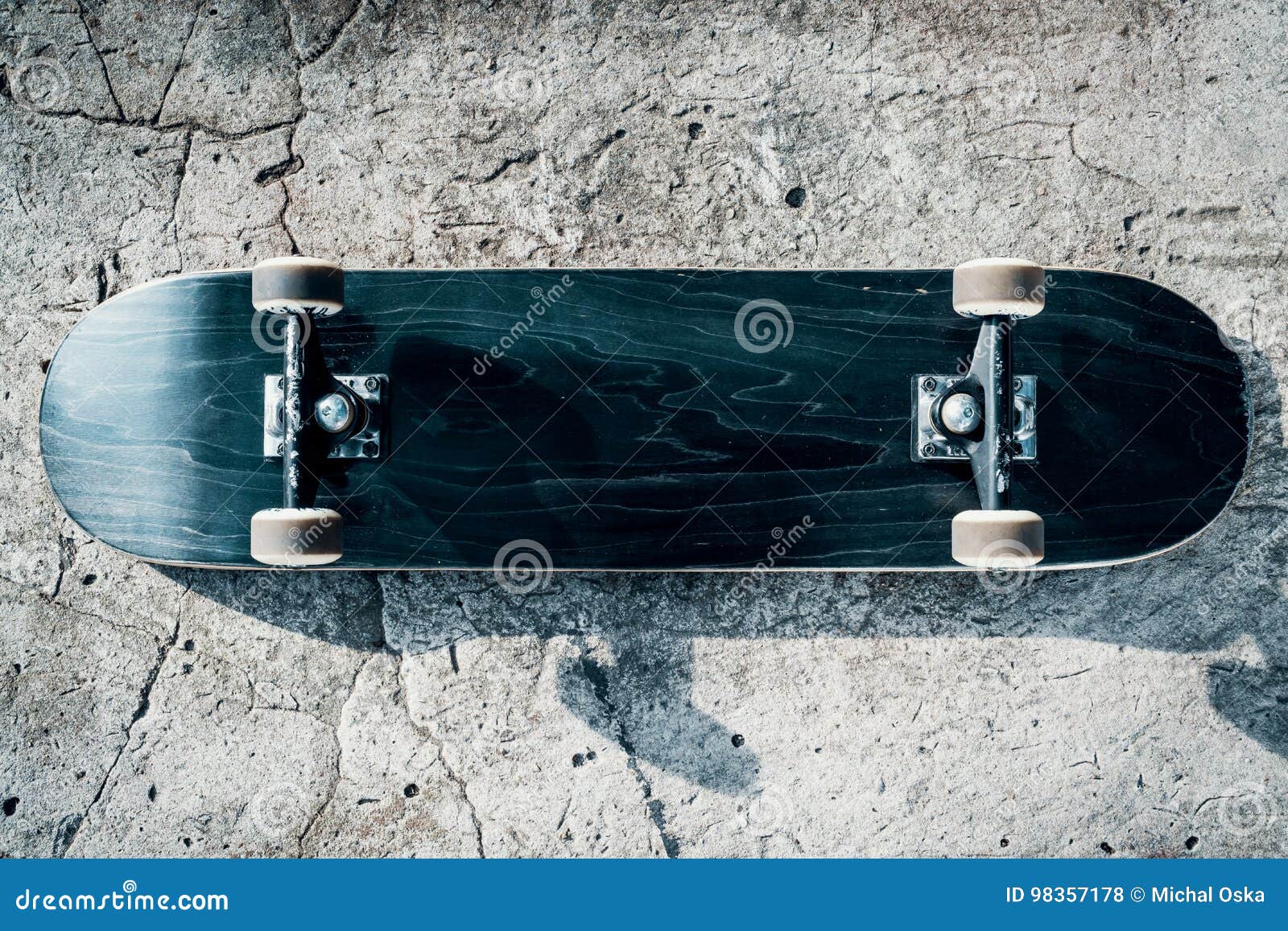 Skateboard on Concrete Floor in Skatepark Stock Photo - Image of coated ...