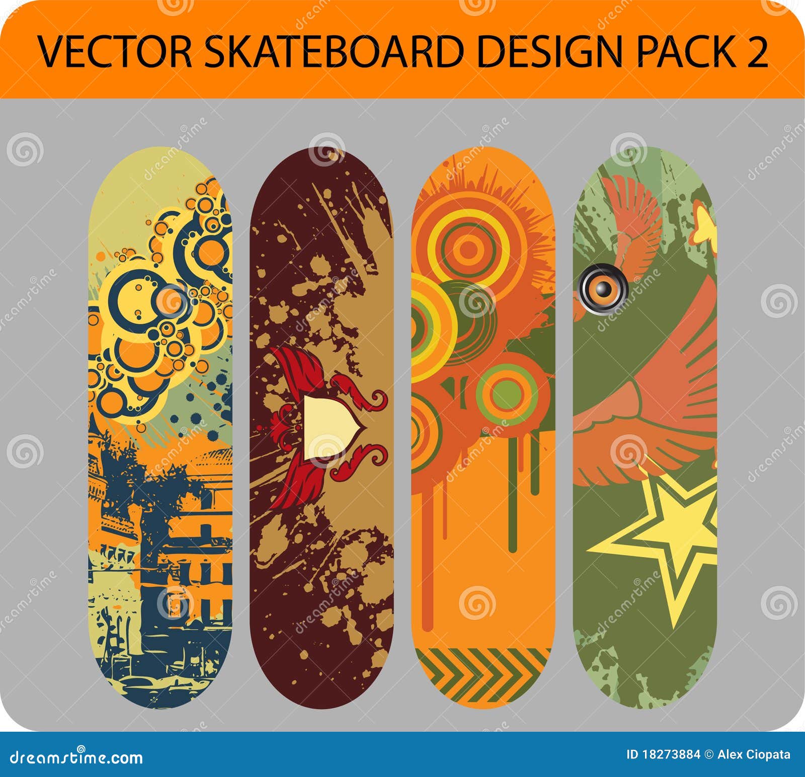 Skateboard design pack stock vector. Illustration of graphic - 18273884
