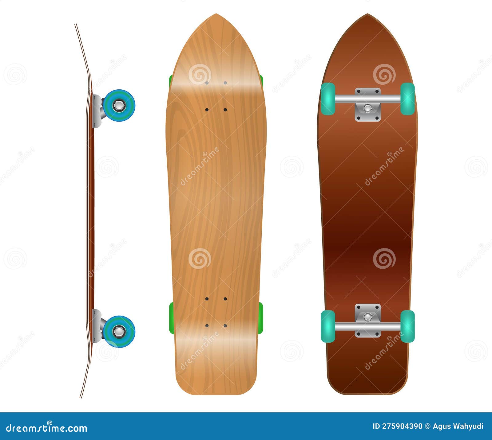 Set of Realistic Skateboard Deck Template Isolated. Eps Vector. Stock ...