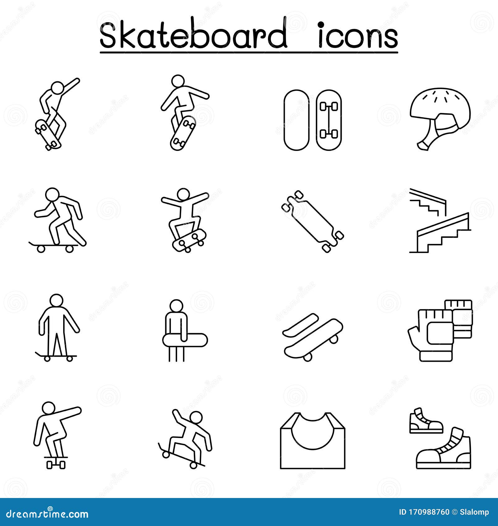 Skateboard Icon In Cartoon Style Isolated On White Background. Park ...