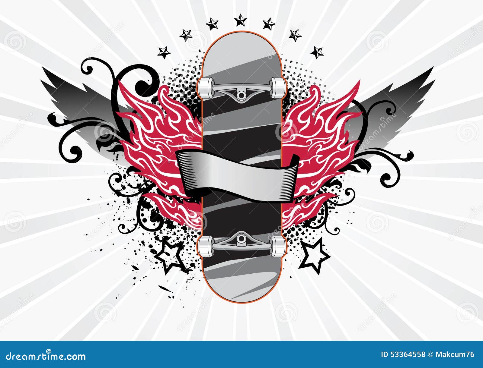Skateboard Illustration stock vector. Illustration of symbol - 53364558