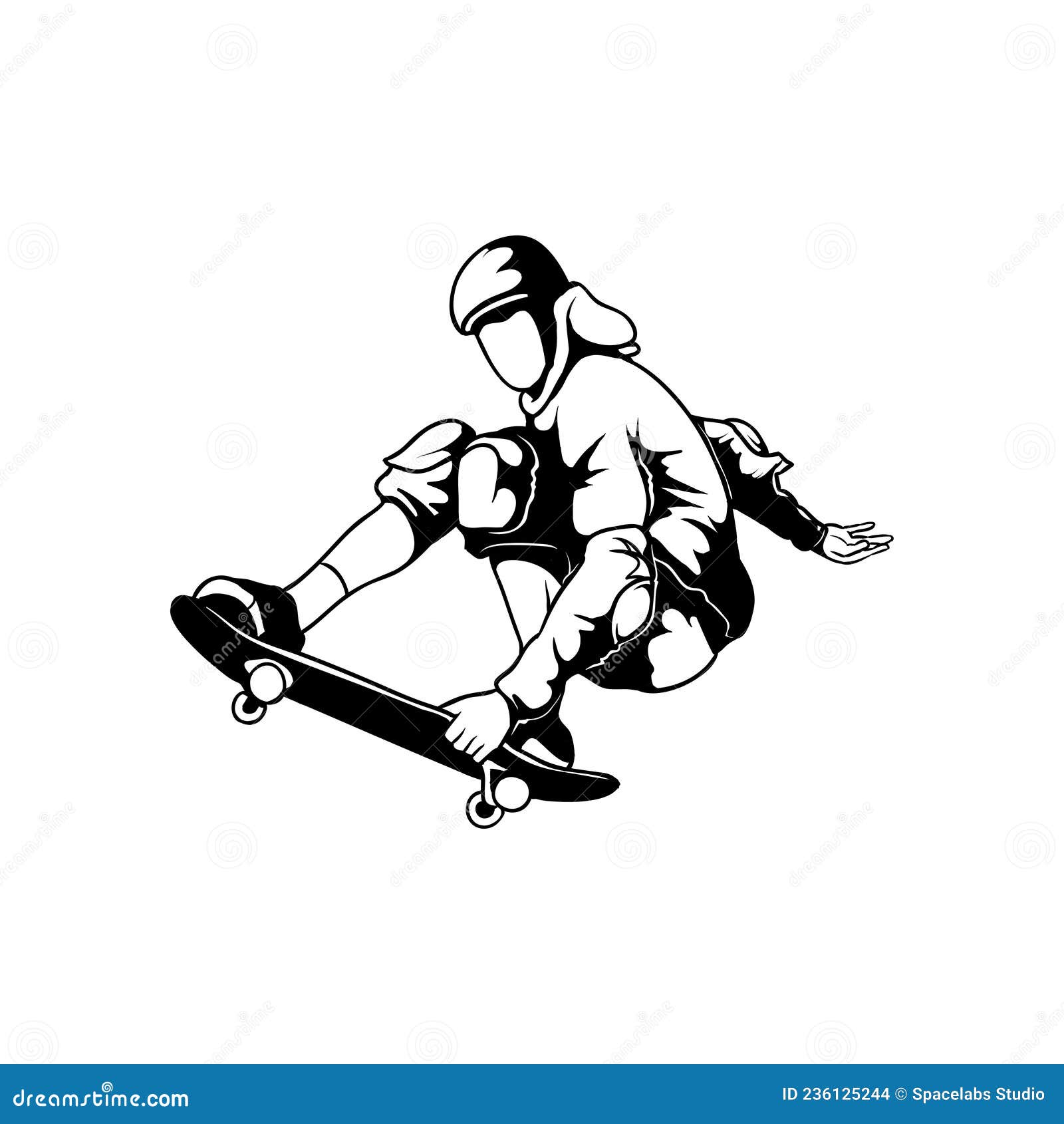 Skateboard Jumping Vector Illustration Stock Vector - Illustration of ...