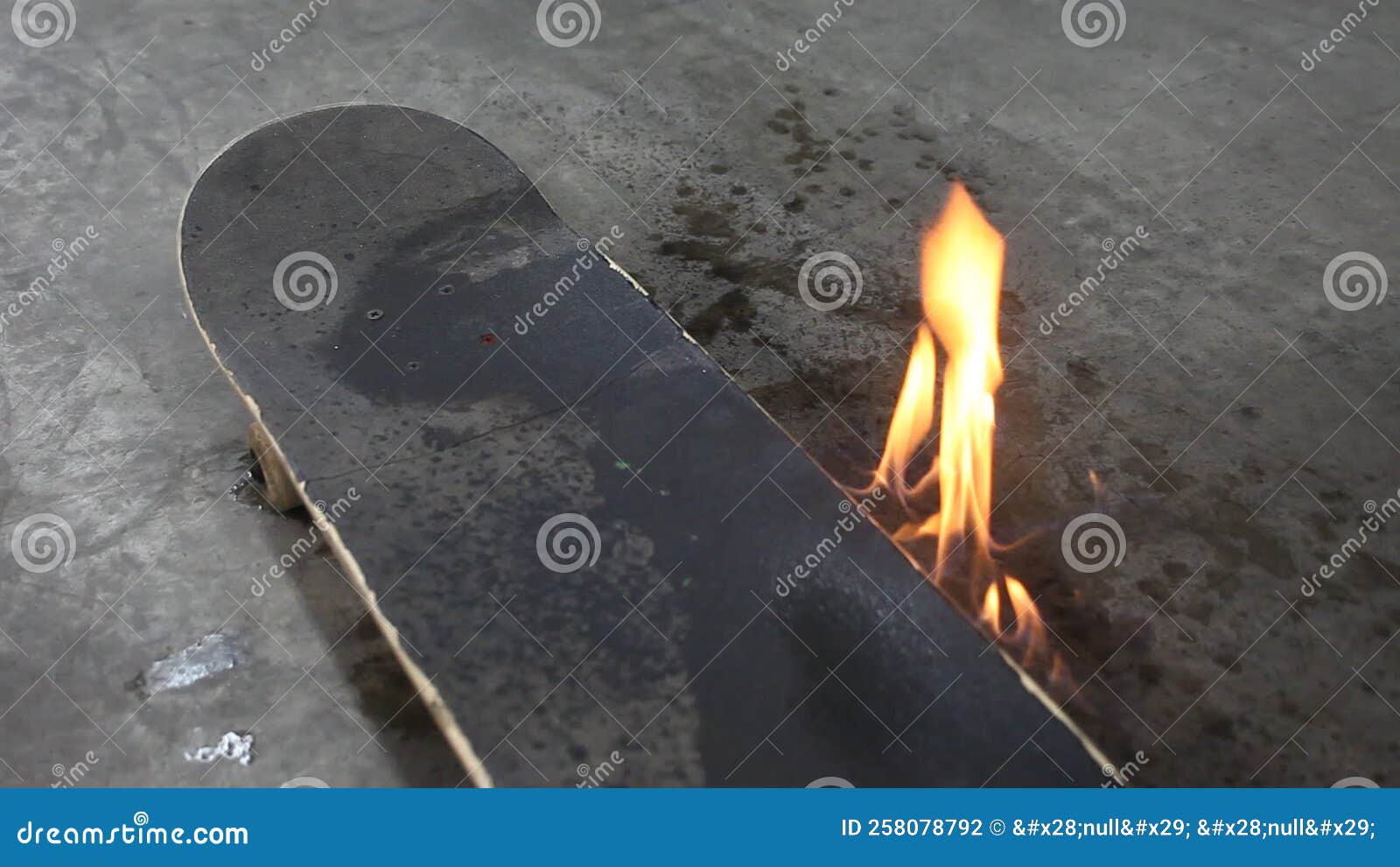 Skateboard Lit on Fire stock footage. Video of quick - 258078792