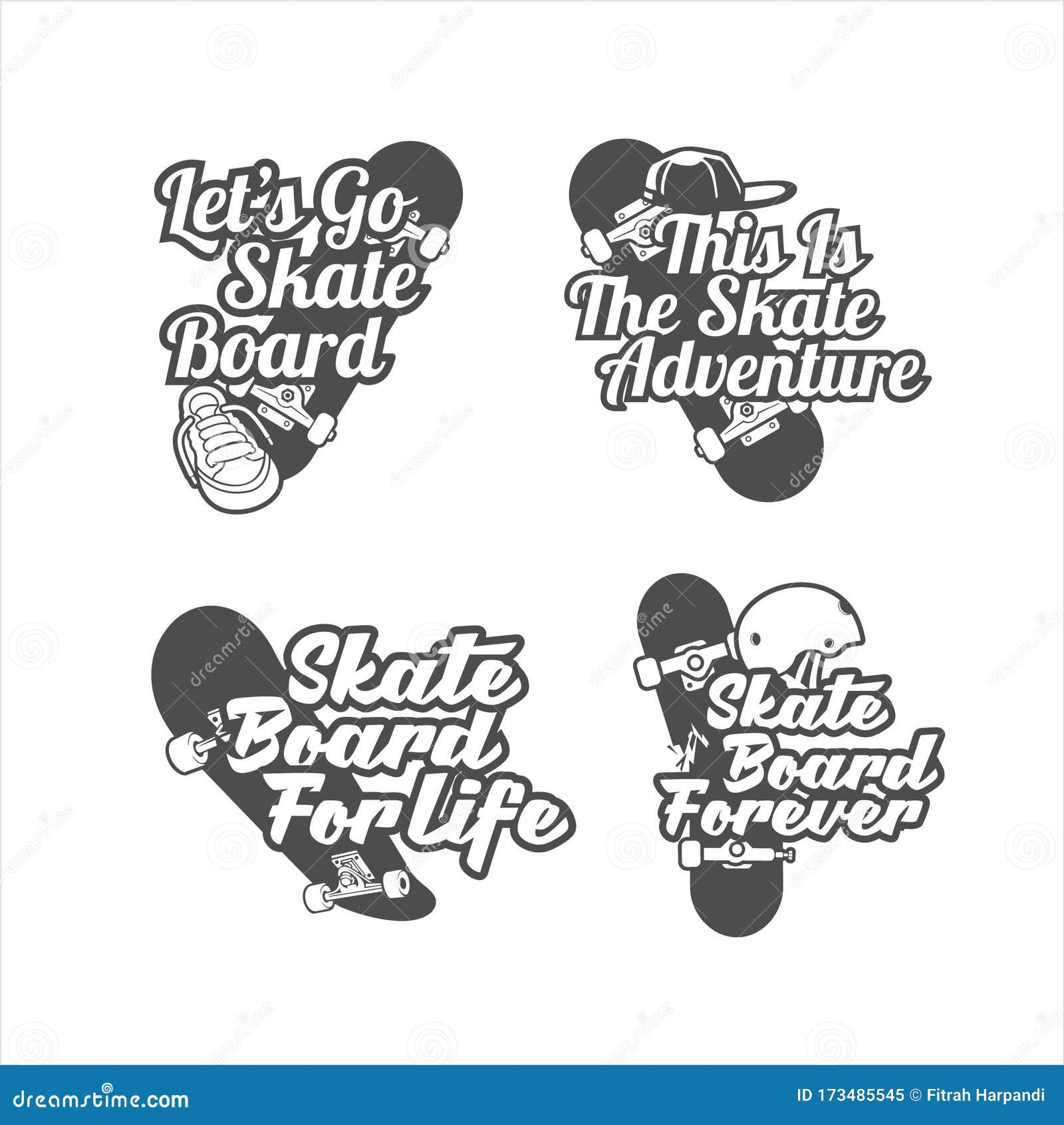 Skateboard Logo Set Vector Design Stock Vector - Illustration of orange ...