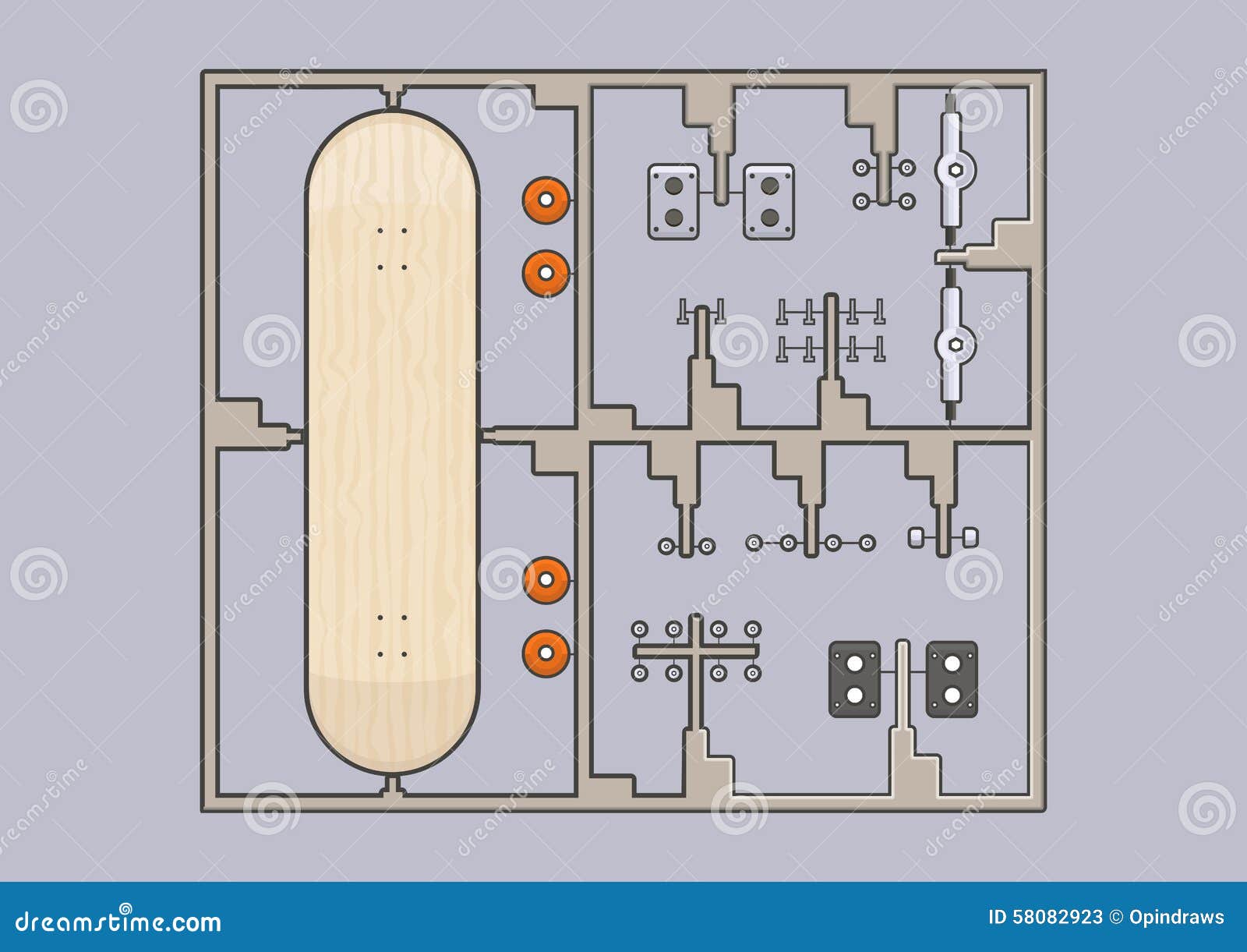 Skateboard parts stock vector. Illustration of design - 58082923