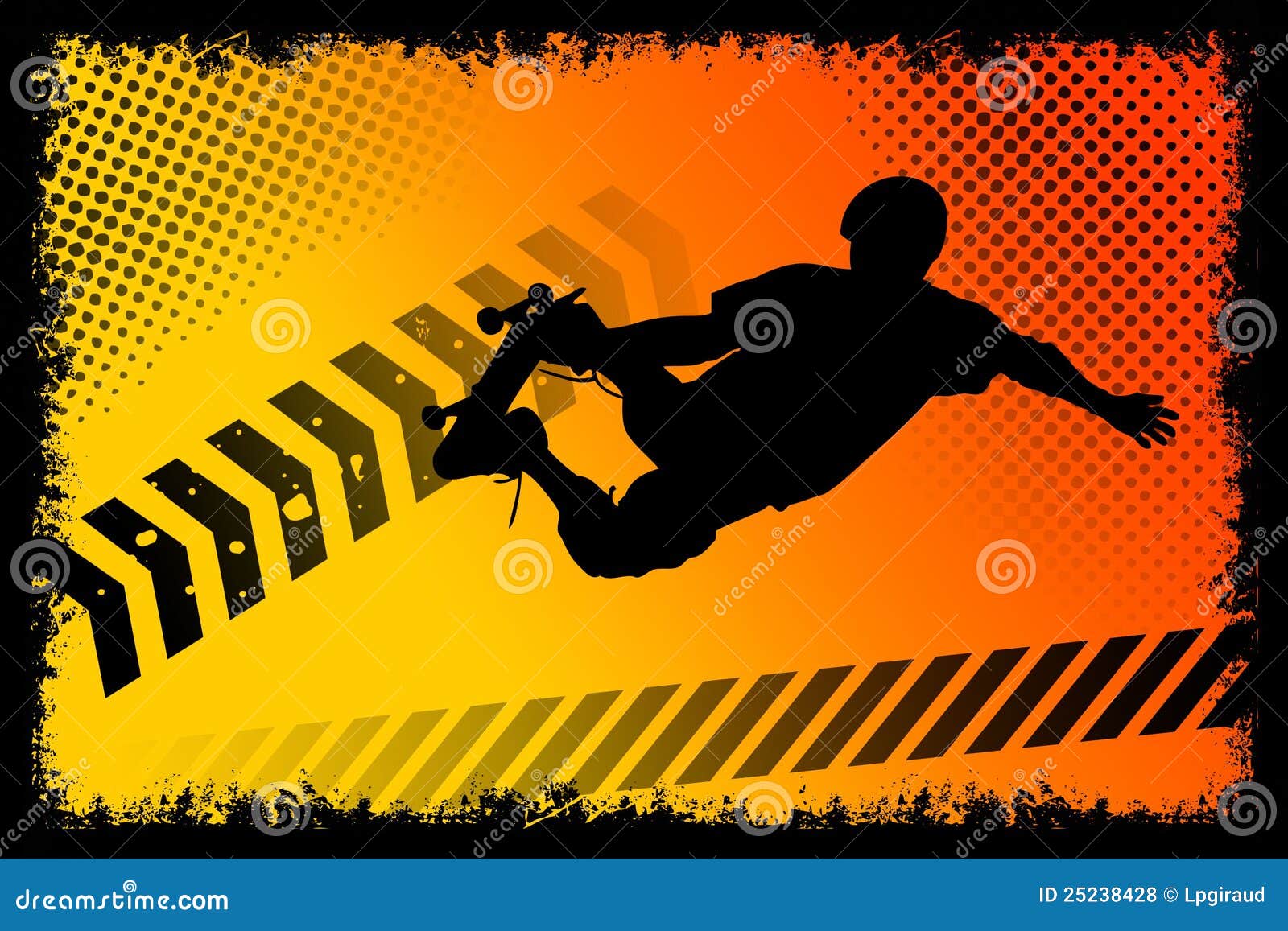 Skateboard poster stock illustration. Illustration of silhouette - 25238428