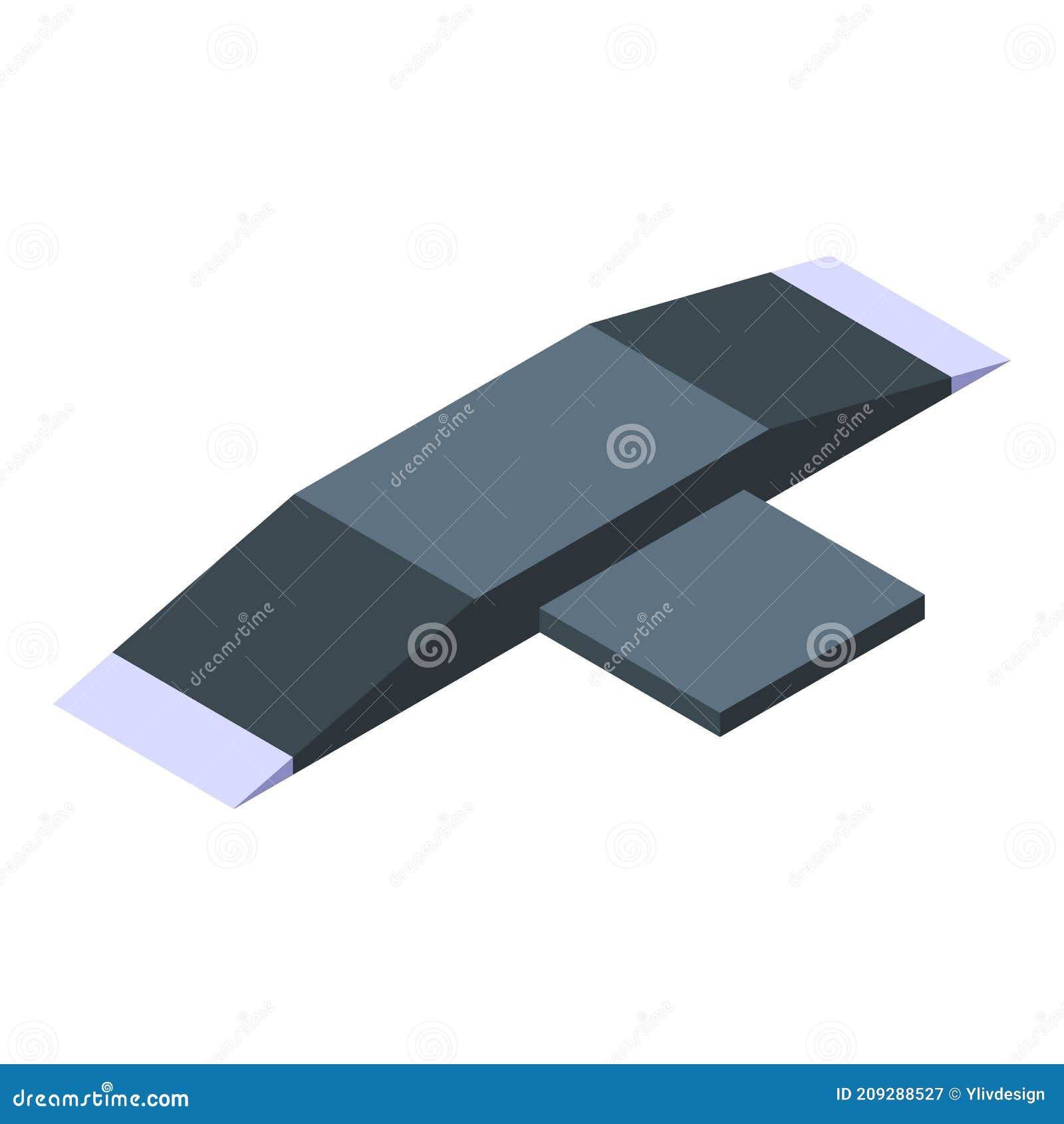 Skateboard Ramp Illustration. Side View Skate Park Construction ...