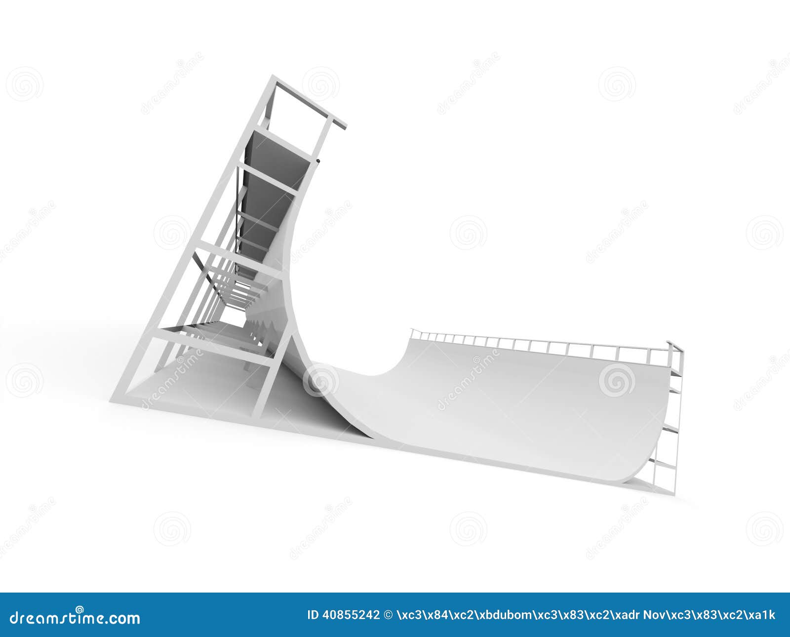 Skateboard Ramp Illustration. Side View Skate Park Construction ...