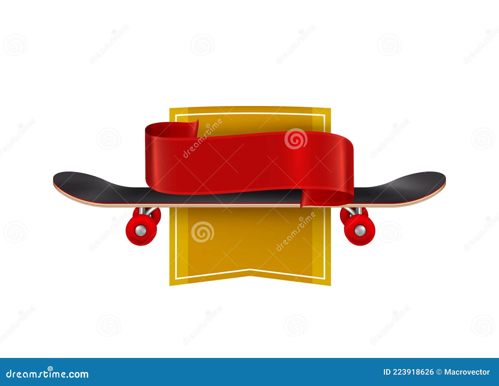 Skateboard Realistic Emblem Stock Vector - Illustration of symbol ...
