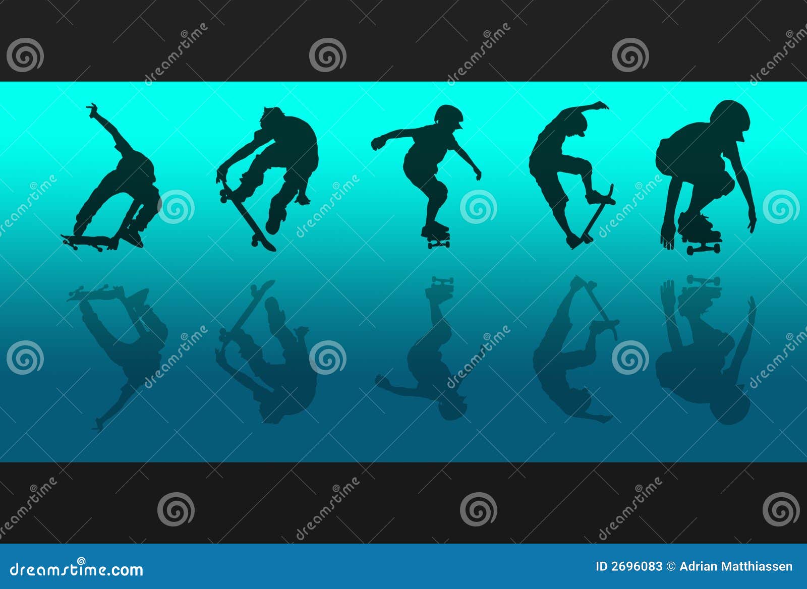 Skateboard Reflections stock illustration. Illustration of black - 2696083