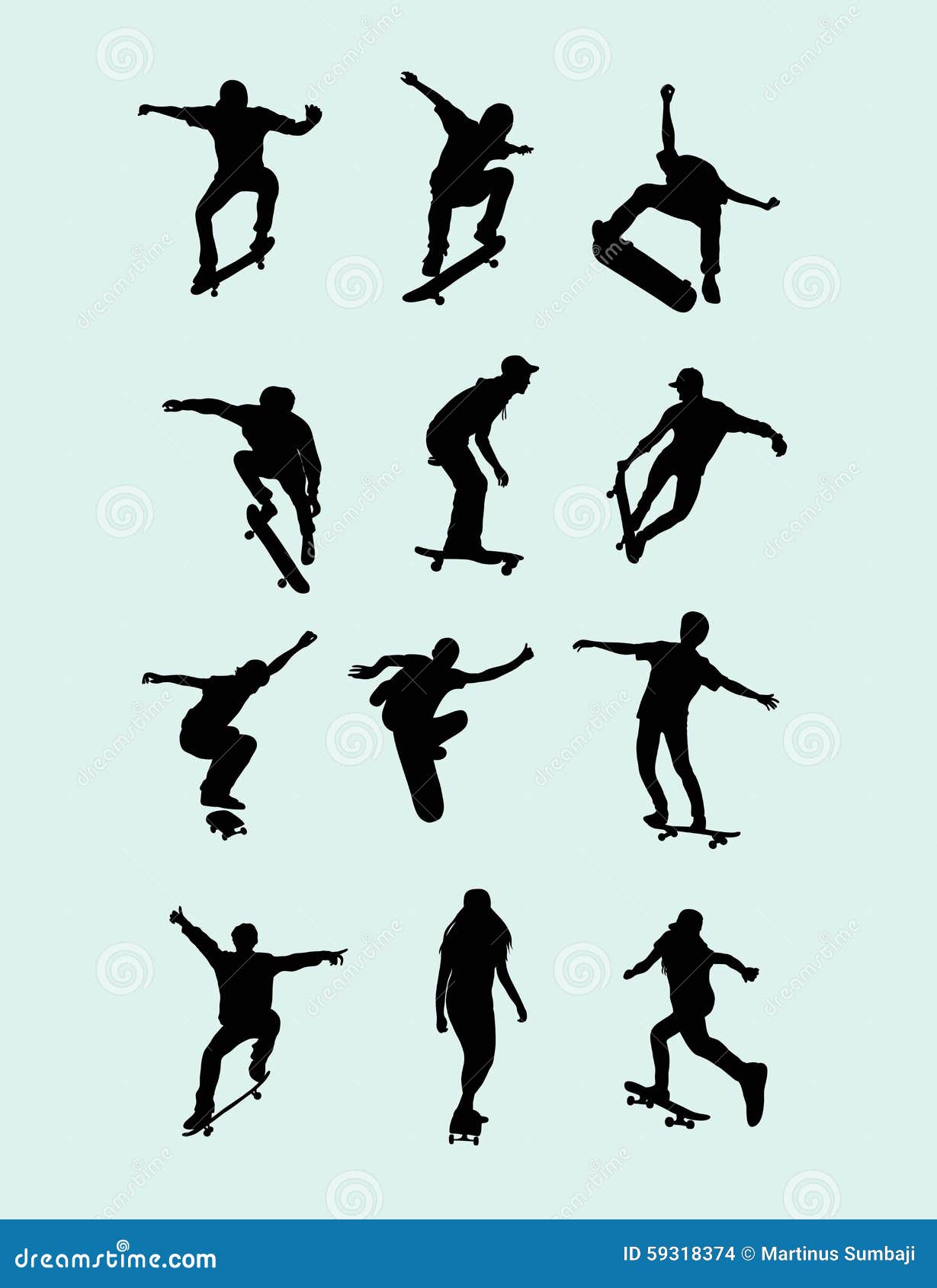 Skateboard Silhouette stock vector. Illustration of icon - 59318374