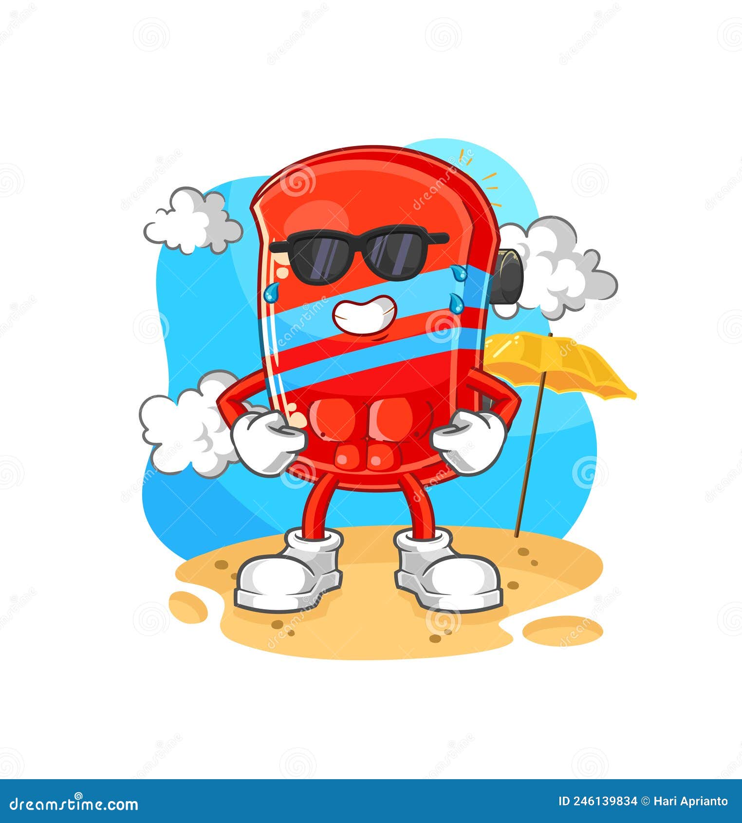 Skateboard Sunbathing in Summer. Character Vector Stock Vector ...