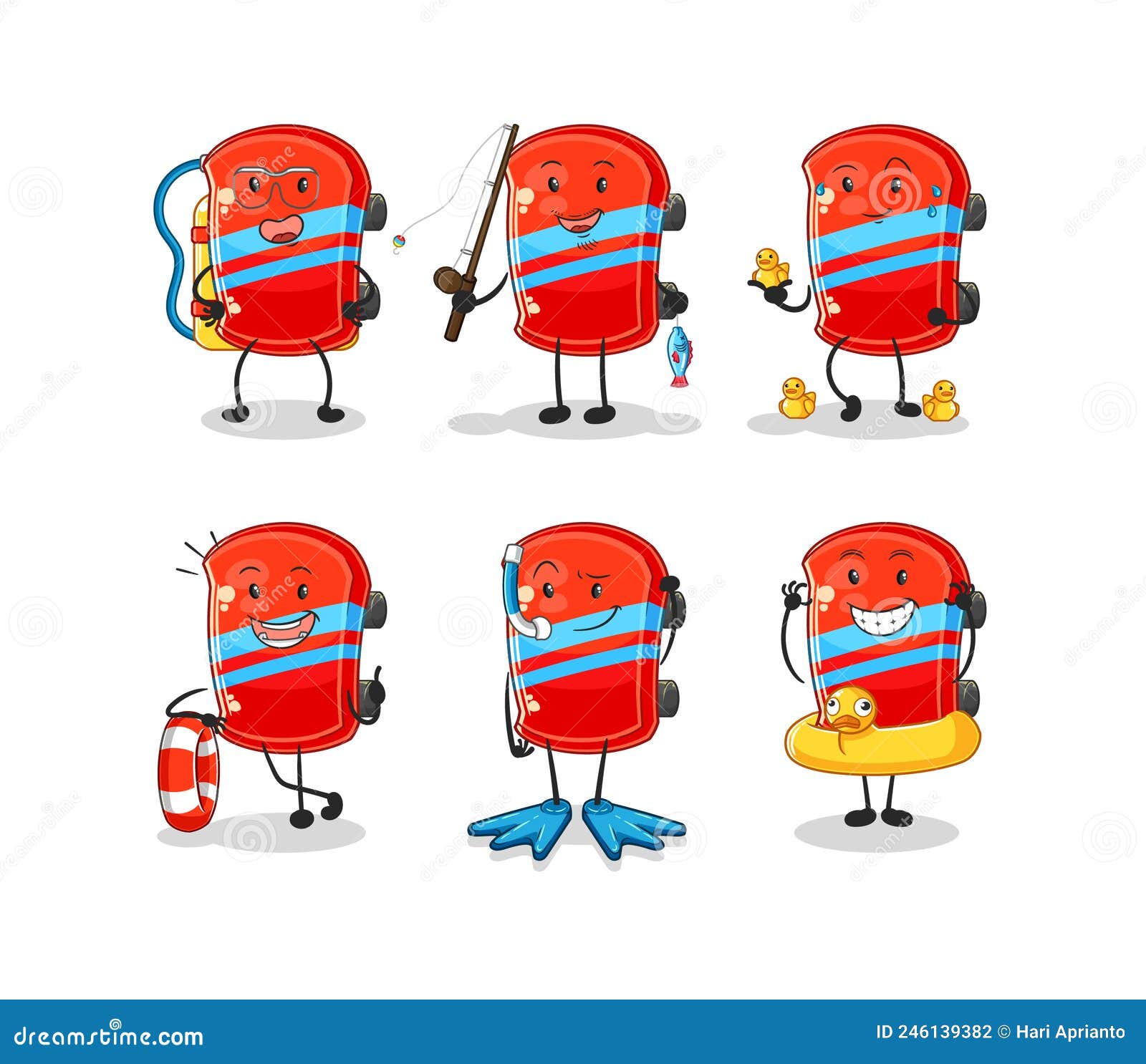 Skateboard Water Activity Group. Cartoon Mascot Vector Stock ...