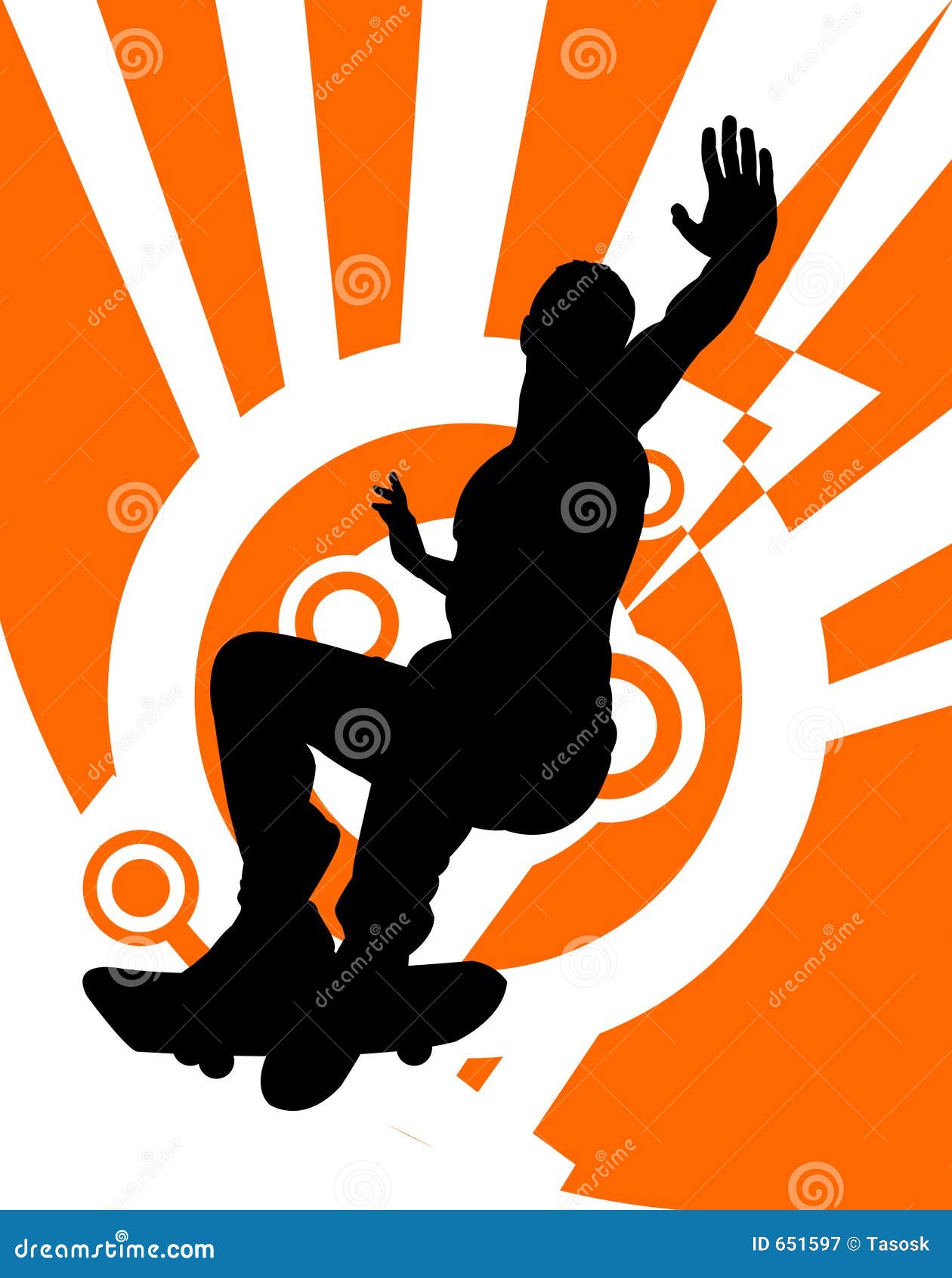 Skateboarder stock vector. Illustration of board, skateboard - 651597