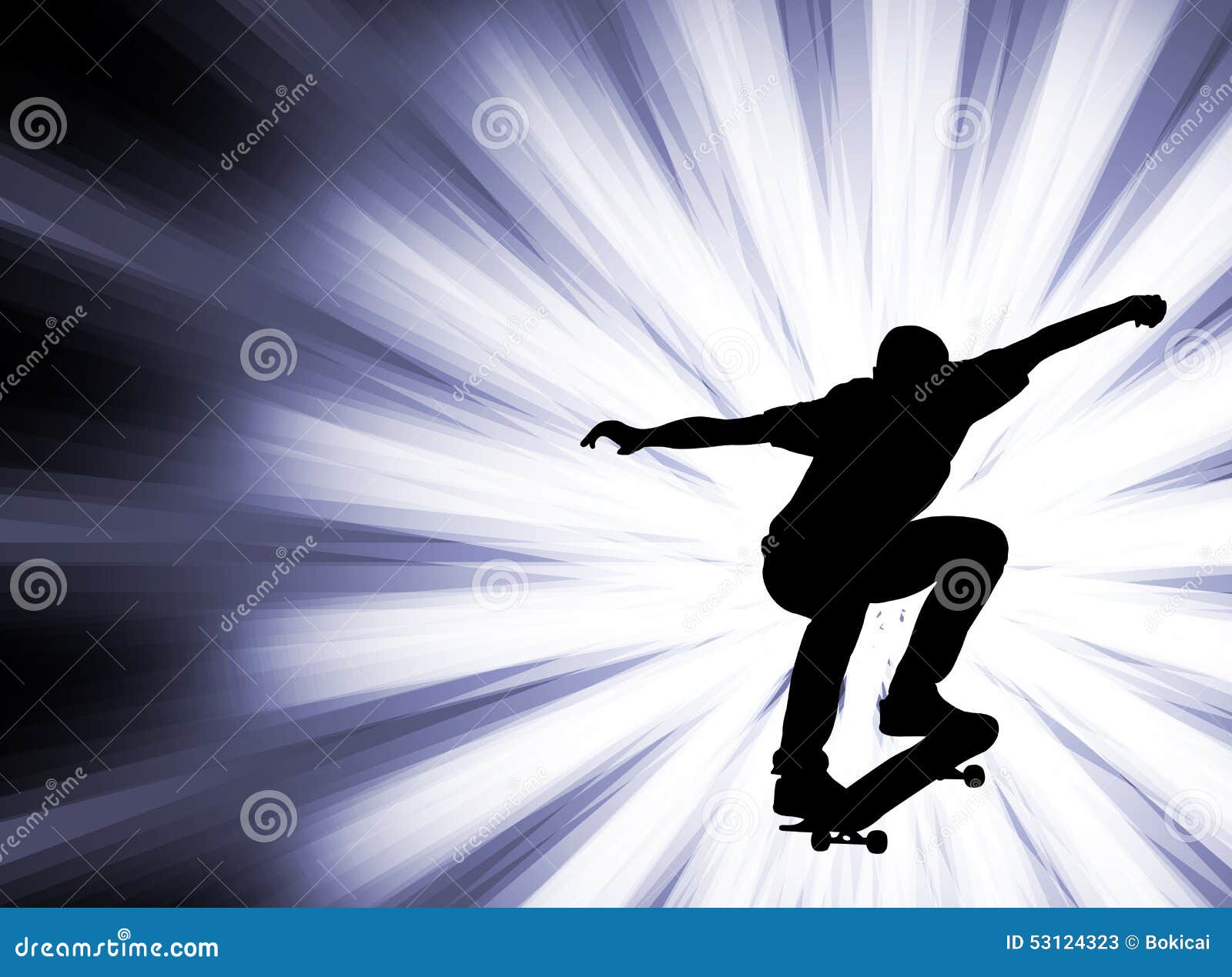 Skateboarder on the Abstract Background Stock Vector - Illustration of ...